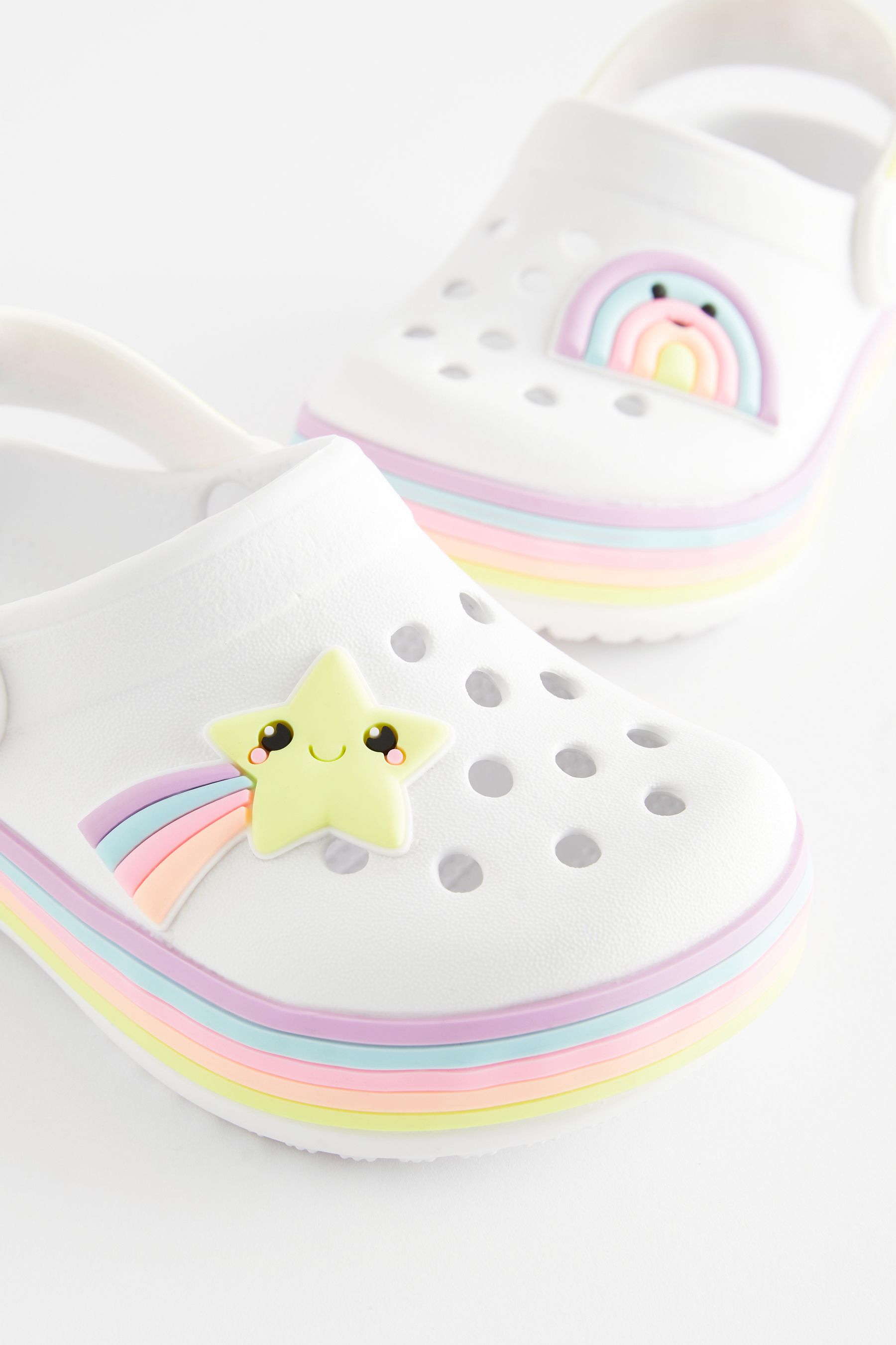 Buy White Rainbow Light-Up Clogs from the Next UK online shop