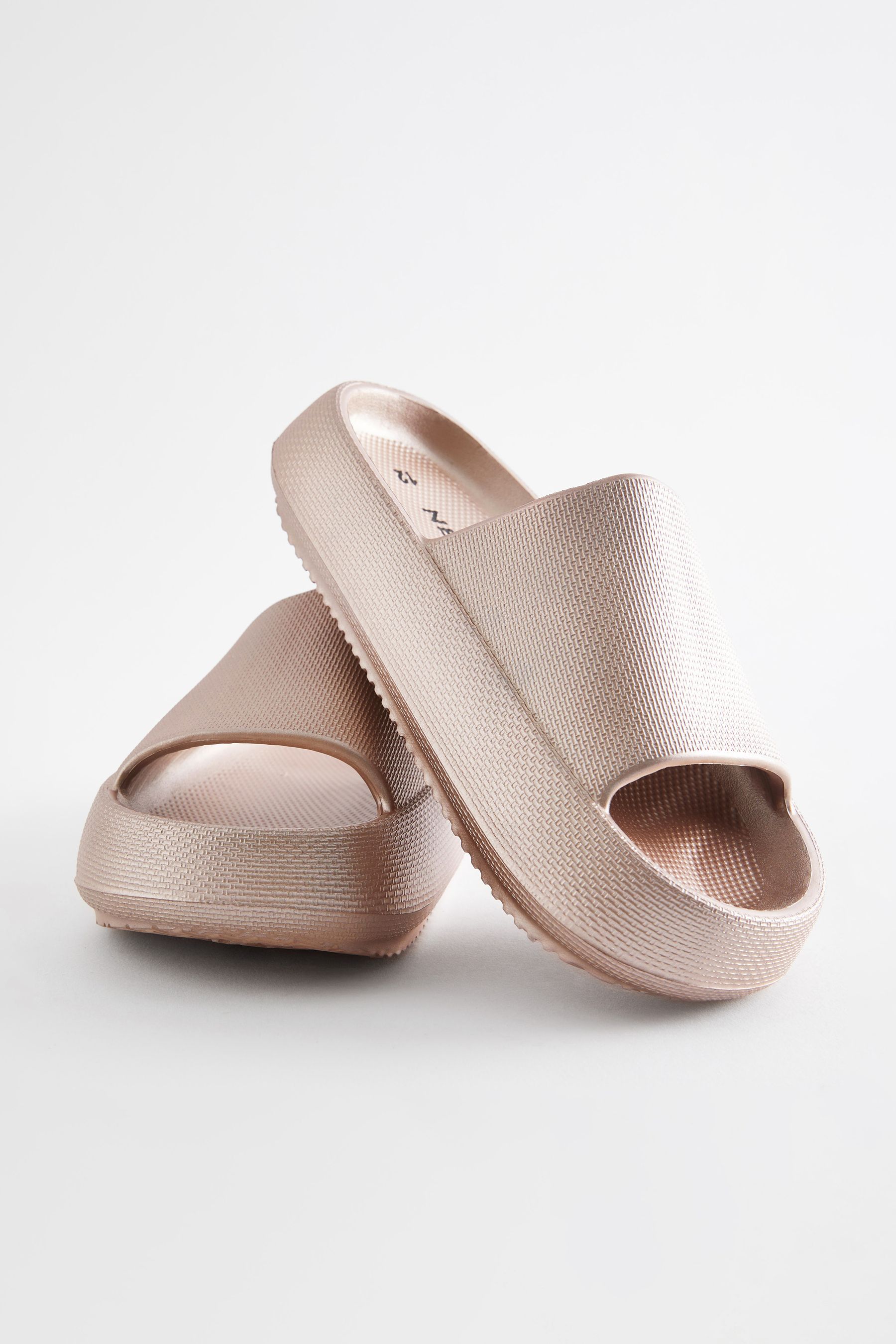 Buy Rose Gold Metallic Chunky Sliders from the Next UK online shop