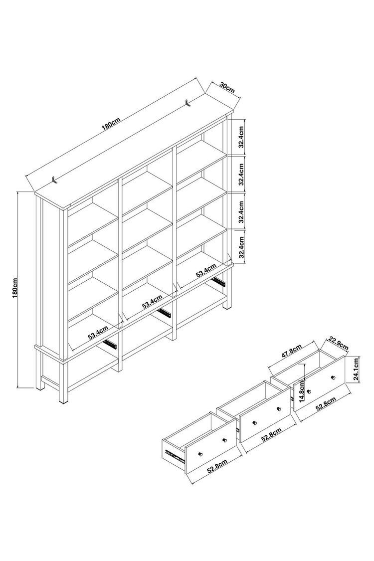 Buy Cream Malvern Superwide Bookcase Shelf from the Next UK online shop