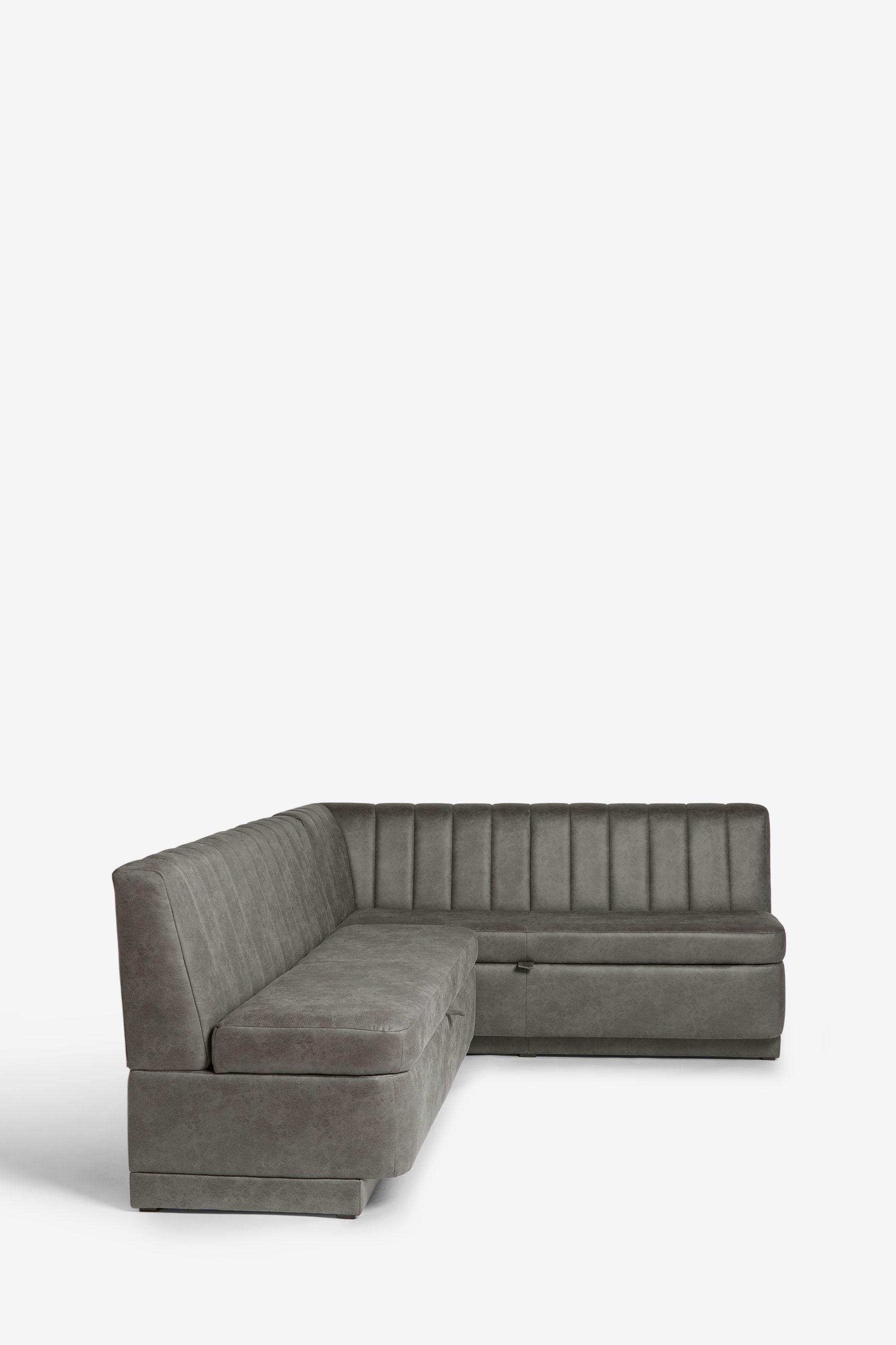 Buy Monza Faux Leather Dark Grey Anderson Corner Corner Storage Dining ...