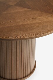 Buy Dark Natural Conway Round 6 to 8 Seater Oak Veneer Dining Table ...