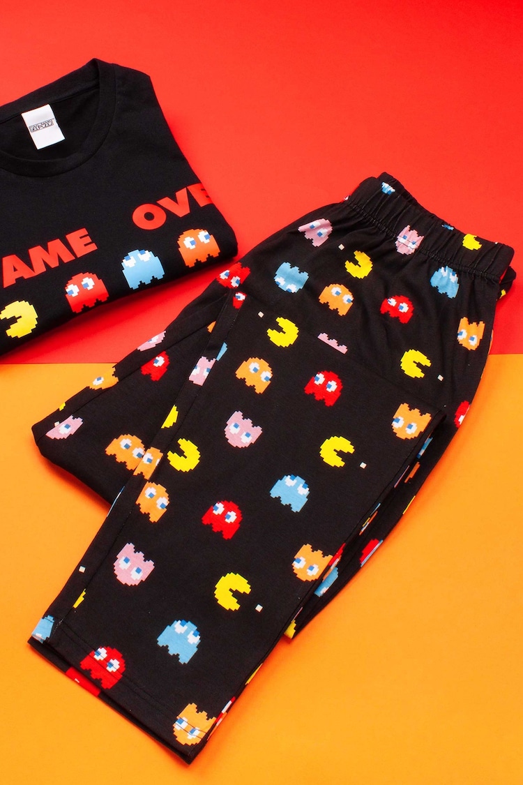 Buy Vanilla Underground Black Pacman Mens Long Leg Pyjama Set from the ...