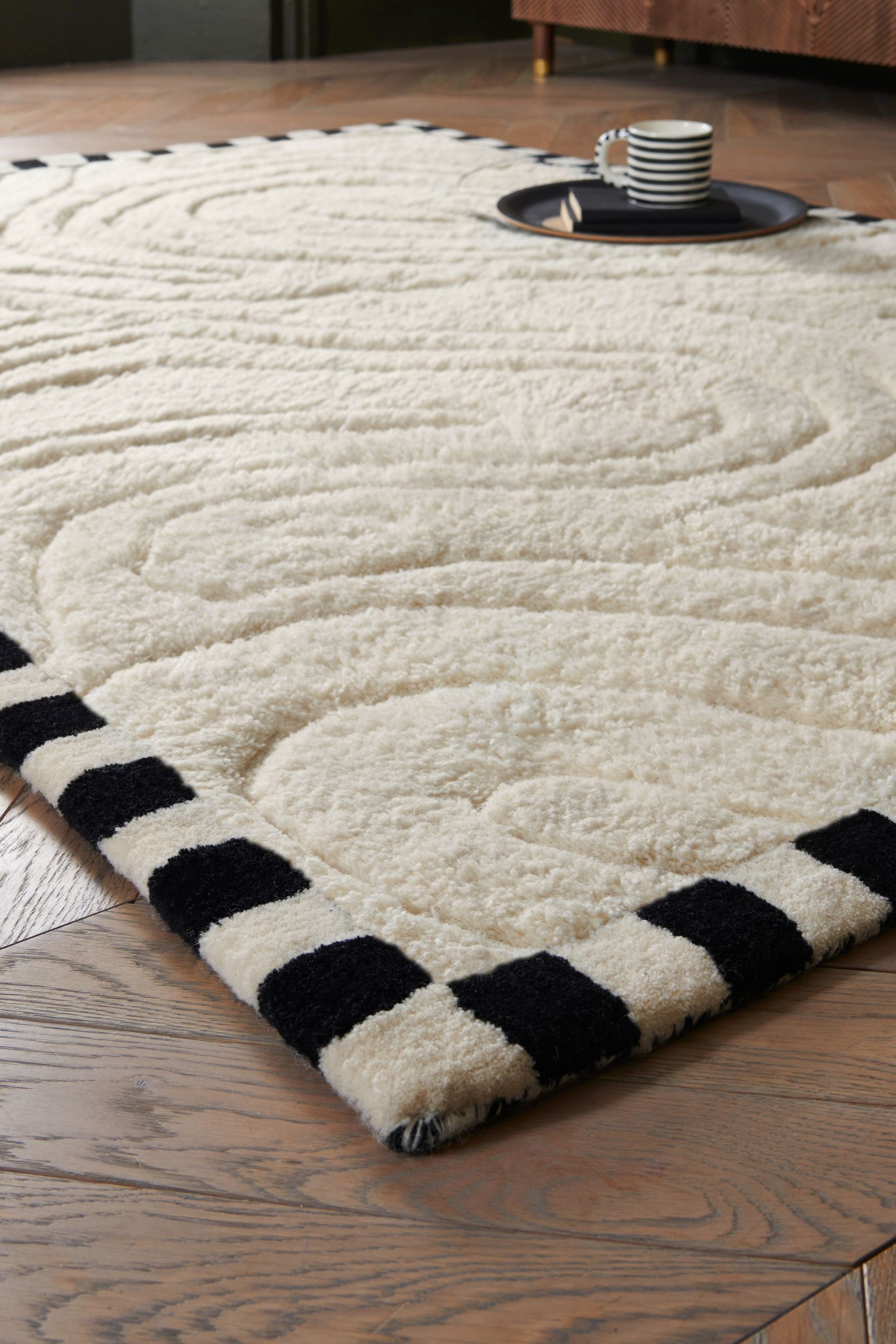 Buy Rockett St George Cream Retro Curve Rug from the Next UK online shop