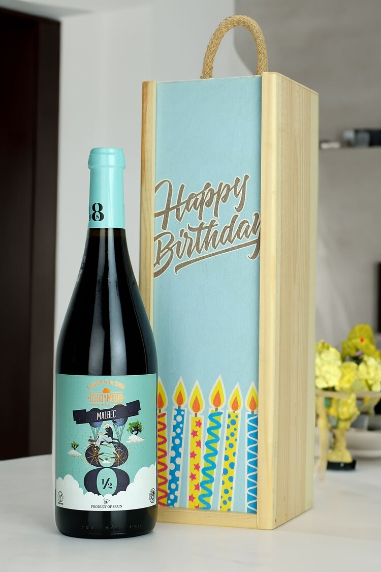 Buy Le Bon Vin Happy Birthday Malbec Wooden Boxed Wine Gift from the ...