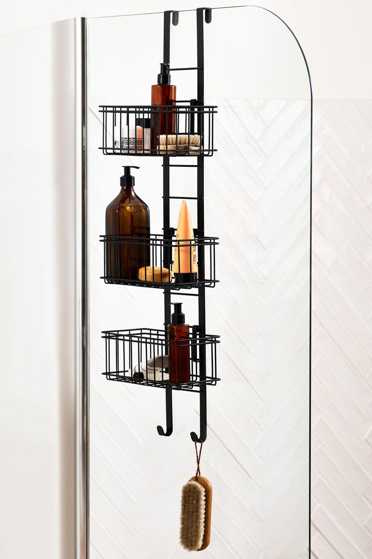 Buy Black Adjustable Shelf Shower Caddy from the Next UK online shop
