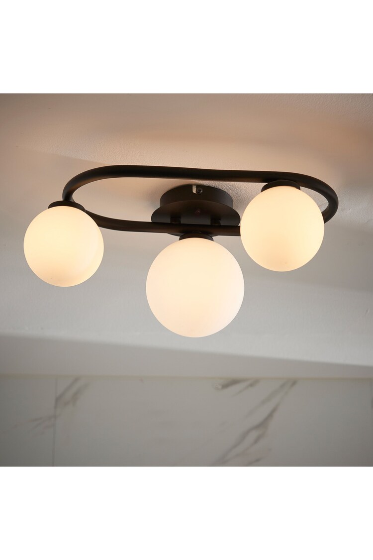 Buy Gallery Home Black Kent 3 Bulb Bathroom Ceiling Light from the Next ...