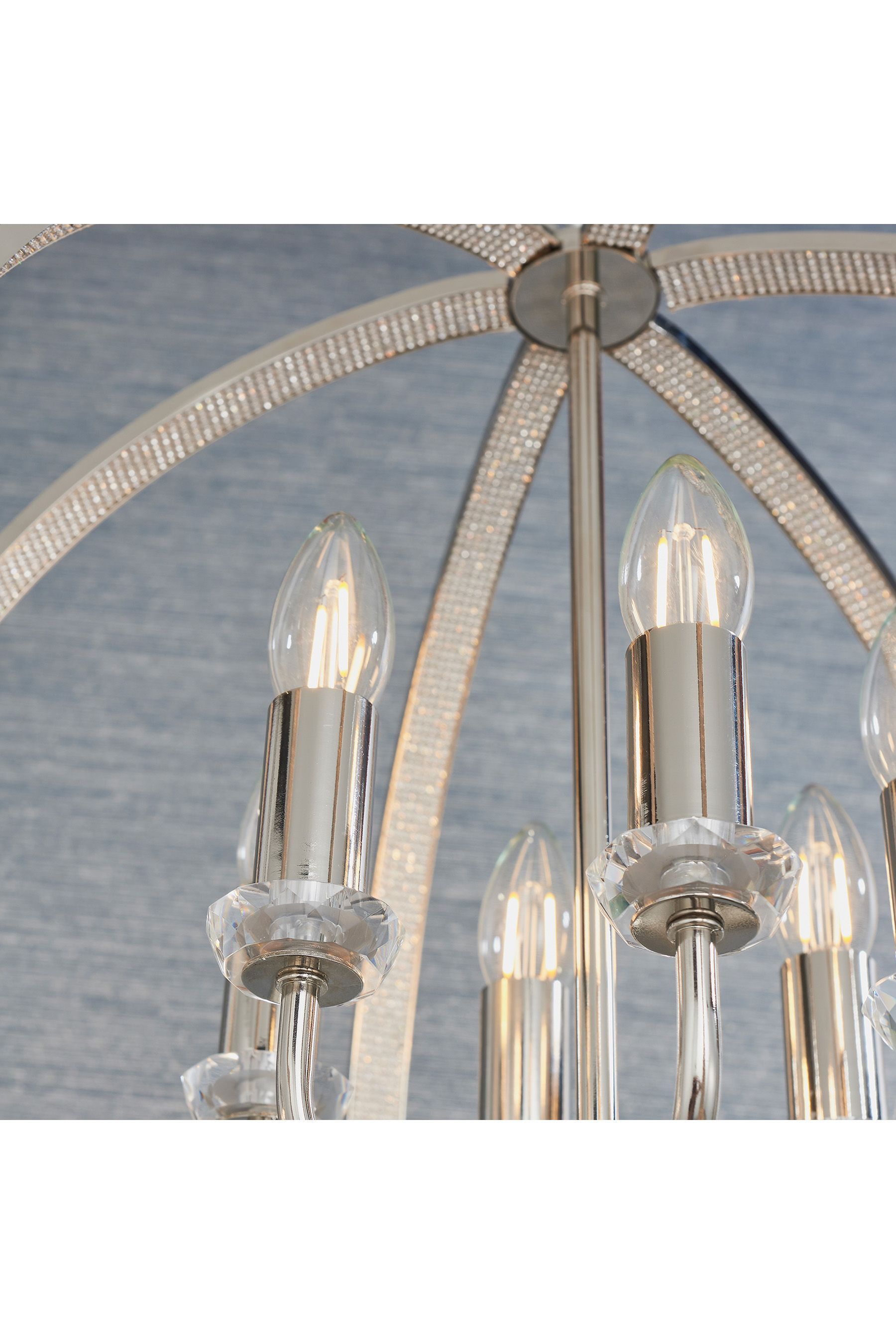 Buy Gallery Home Silver Frances 6 Bulb Bathroom Pendant Ceiling Light ...