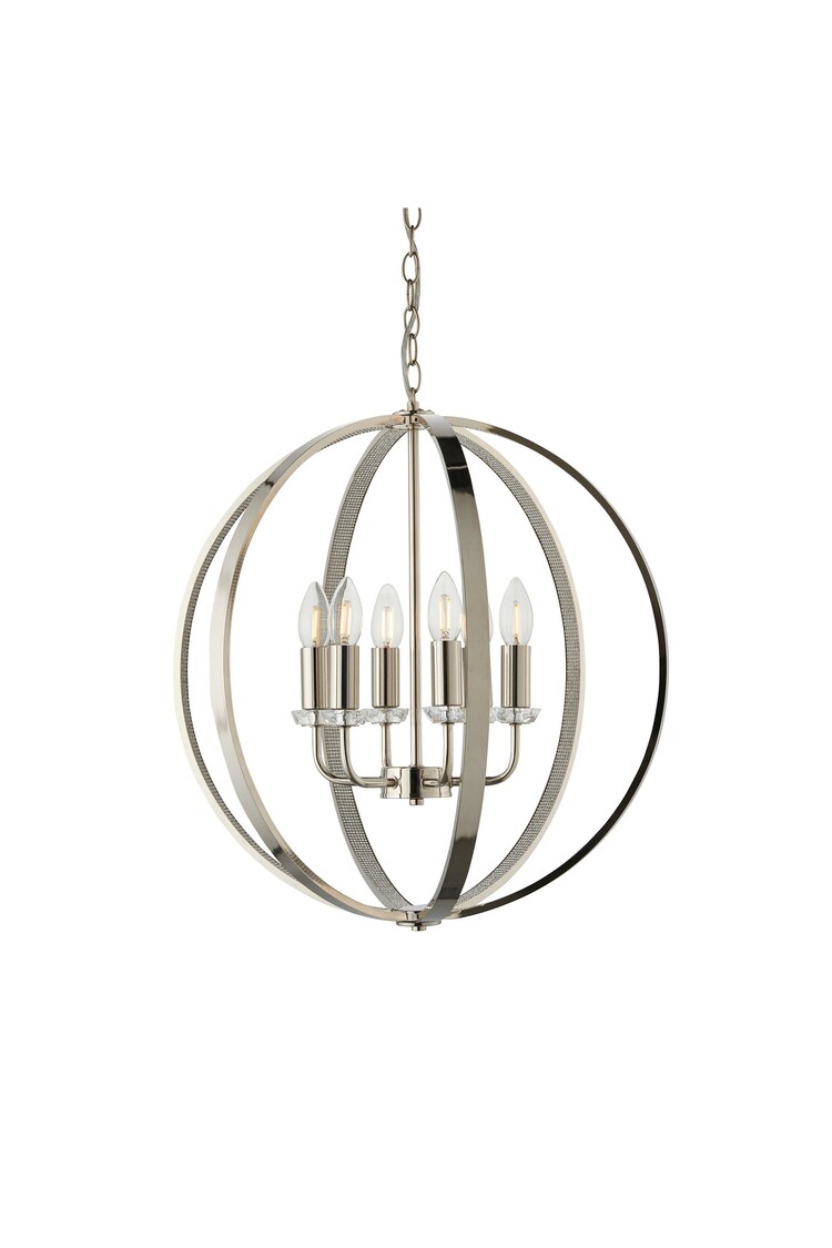 Buy Gallery Home Silver Frances 6 Bulb Bathroom Pendant Ceiling Light ...
