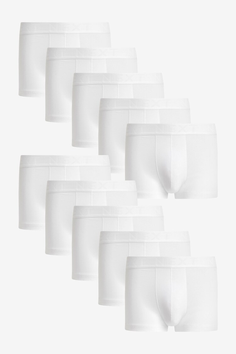 Buy White 10 pack Cotton Rich Blend Hipster Boxers from the Next UK ...