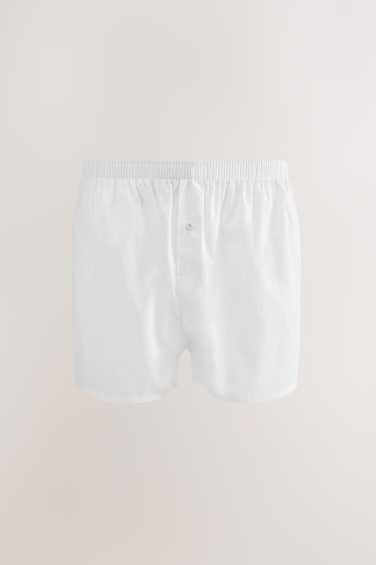 Buy White 4 pack Woven Pure 100% Cotton Boxers from the Next UK online shop