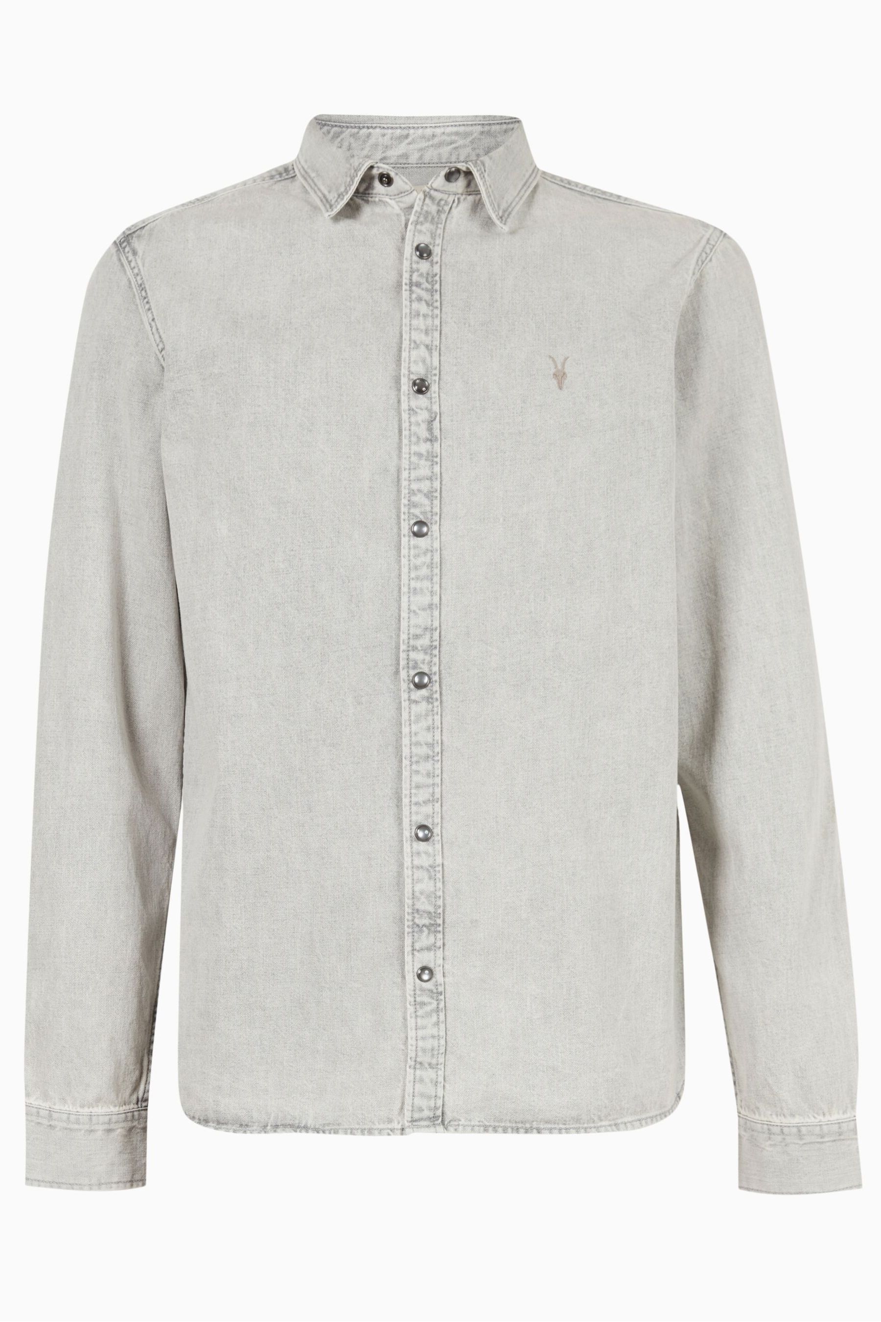 Buy AllSaints Grey Gleason Long Sleeve Shirt from the Next UK online shop