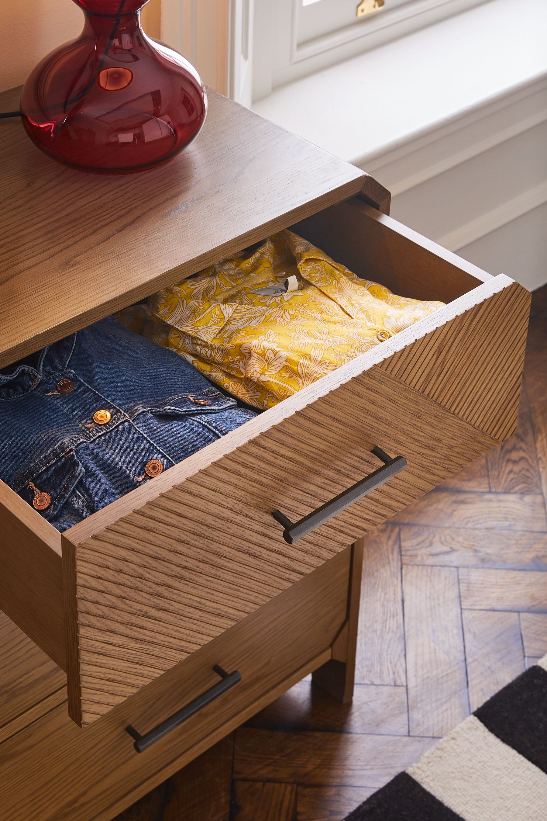 Buy Dark Natural Ellis Oak Wood Chest of Drawers from the Next UK ...