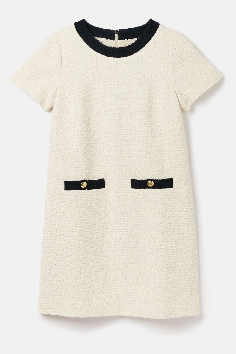 Buy Joules Celeste Cream Mini Boucle Dress from Next Ireland