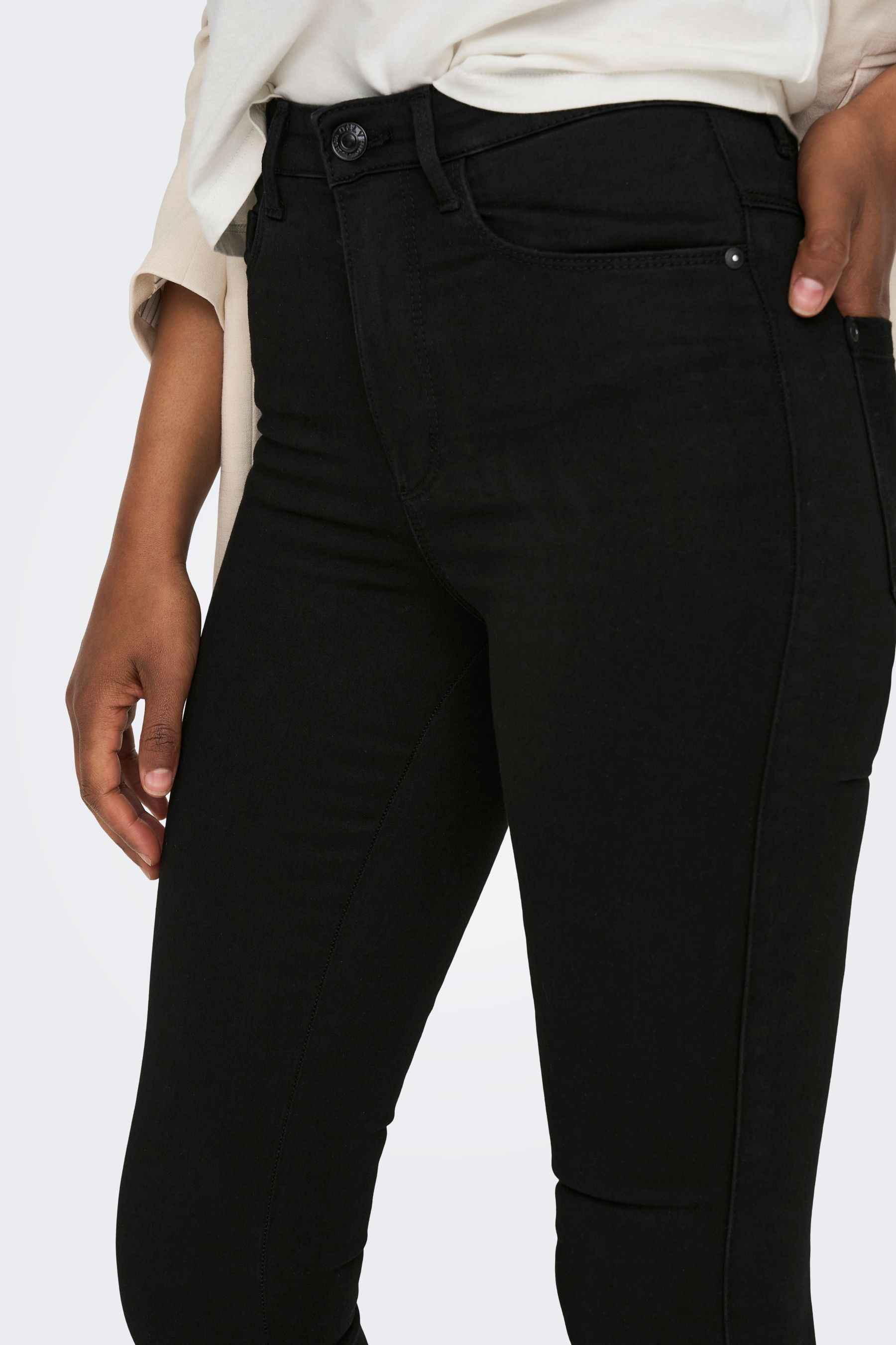 Buy ONLY Black Royal High Waisted Stretch Flared Jeans from the Next UK ...