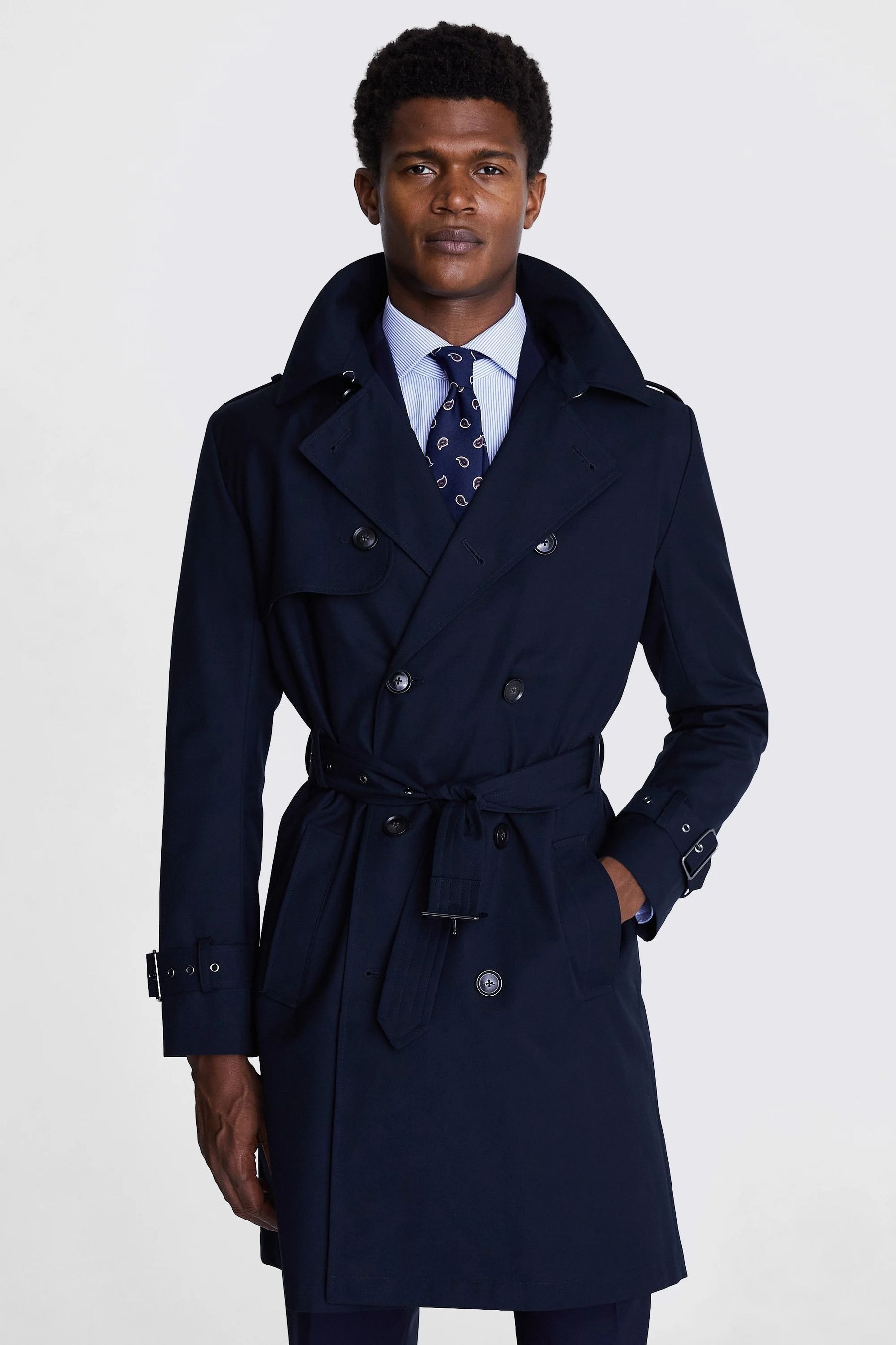Buy MOSS Blue Trench Coat from the Next UK online shop
