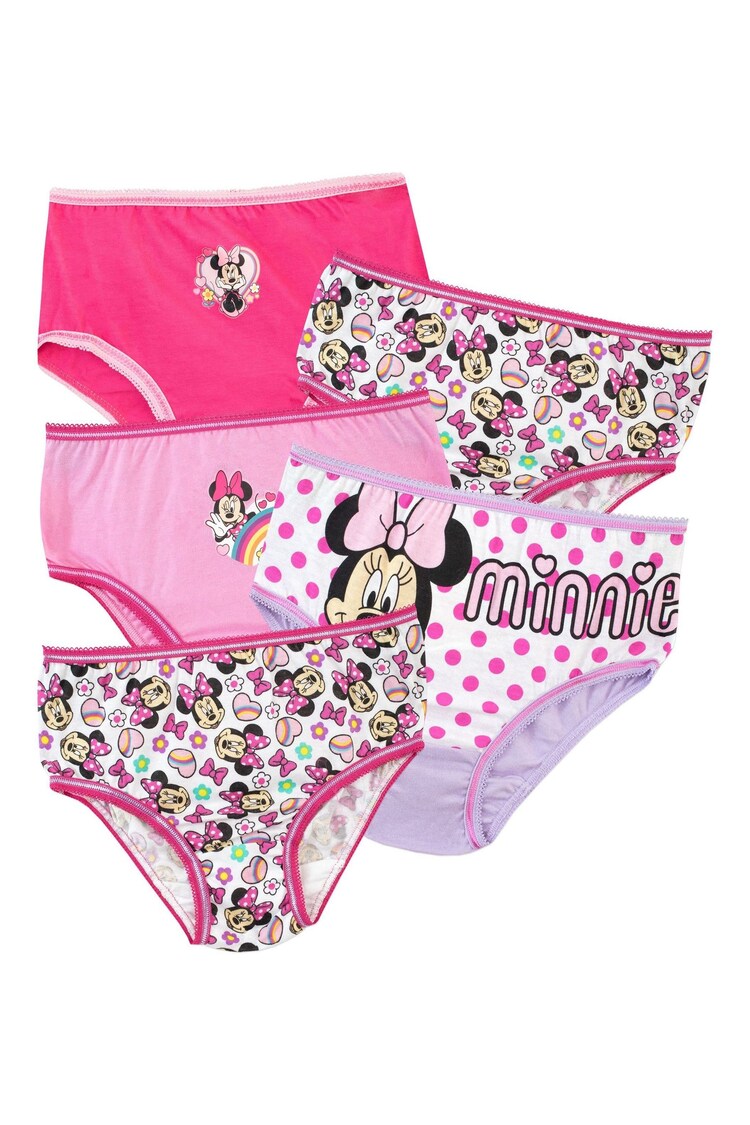 Buy Character Pink Minnie Mouse 100% Cotton Briefs 5 Pack from the Next ...