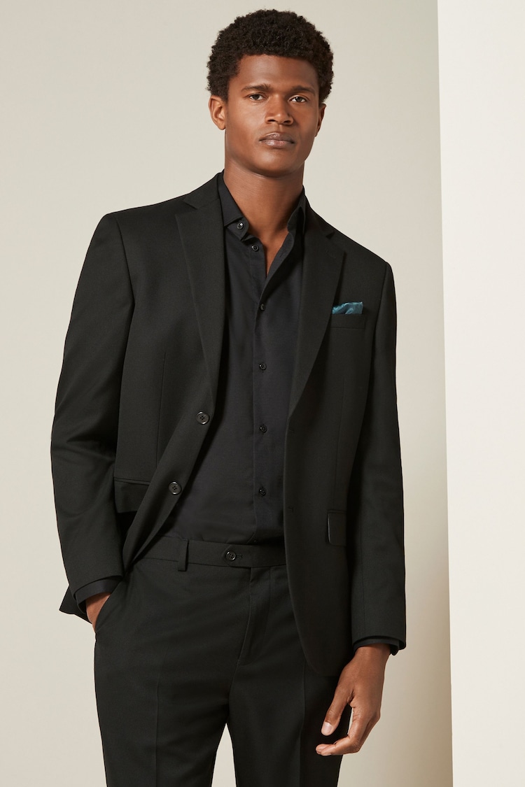 Buy Black Regular Fit Textured Suit Jacket from the Next UK online shop