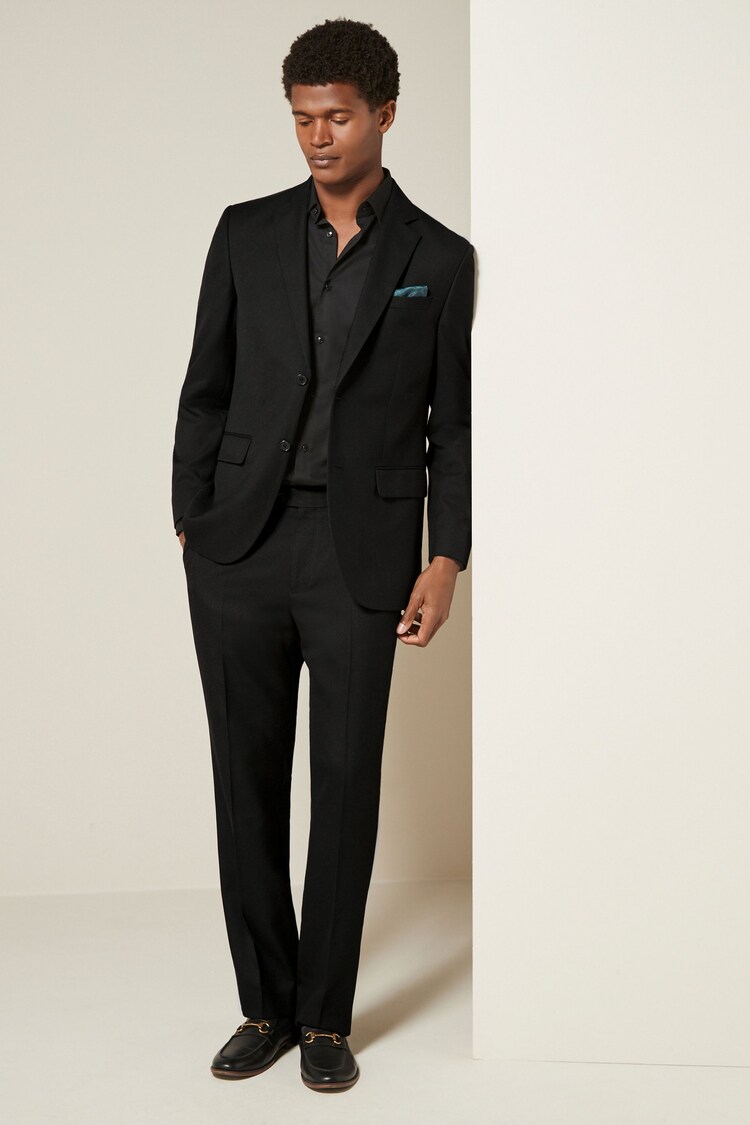 Buy Black Regular Fit Textured Suit Trousers from the Next UK online shop