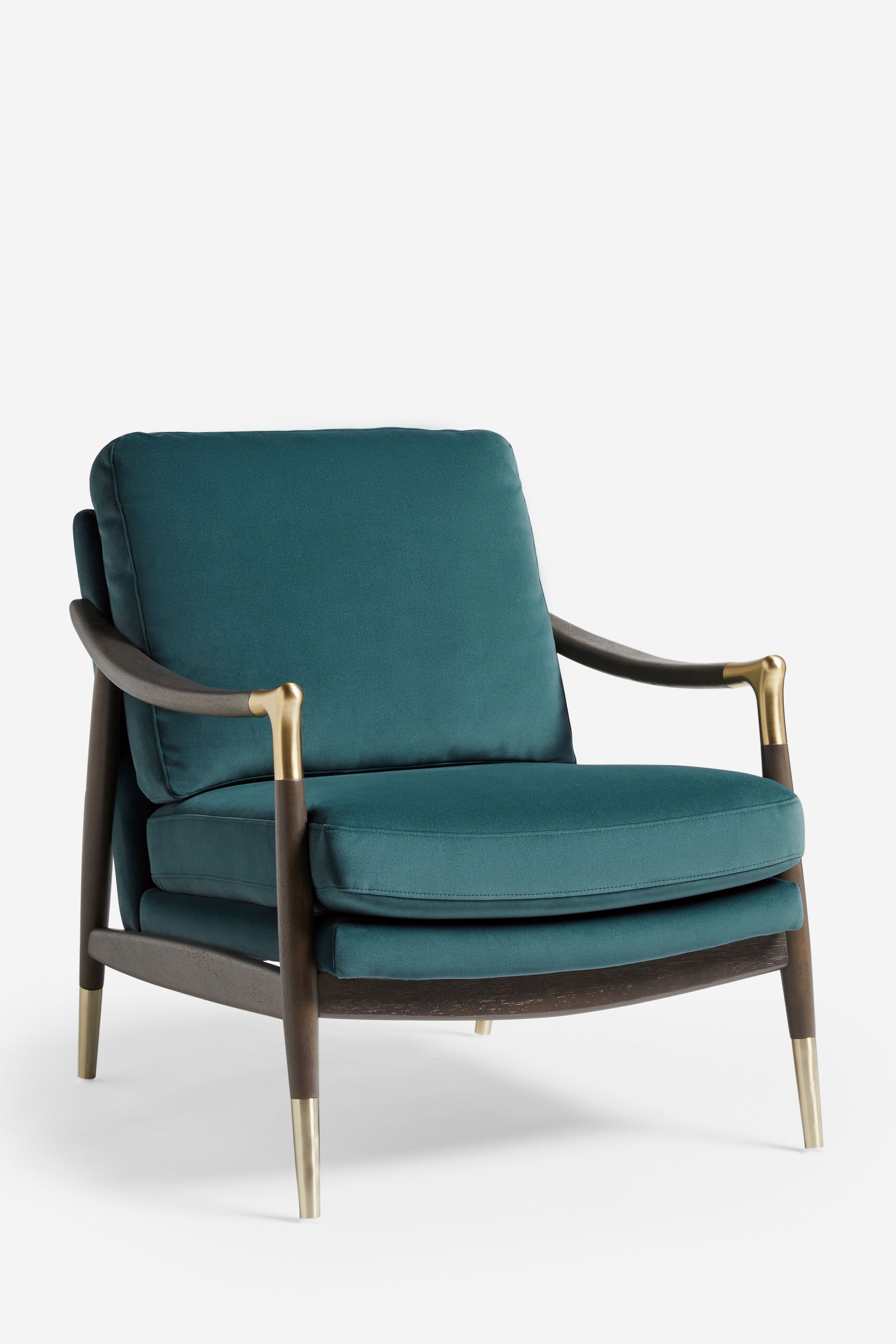 Buy Soft Velvet Marine Blue Flinton Wooden Dark Grey Leg Accent Chair ...