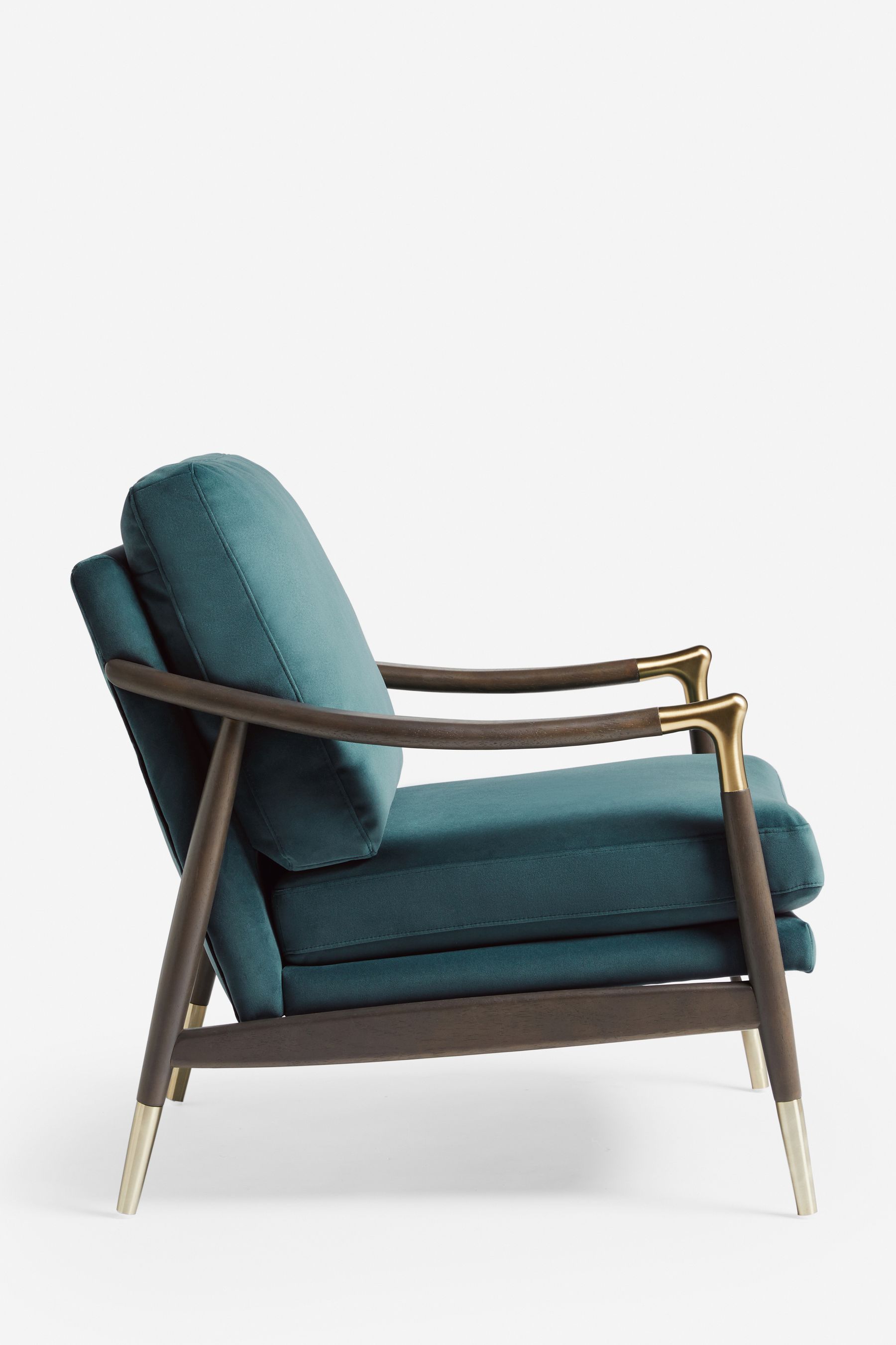 Buy Soft Velvet Marine Blue Flinton Wooden Dark Grey Leg Accent Chair ...