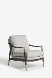 Buy Geo Weave Light Grey Flinton Wooden Dark Grey Leg Accent Chair from ...