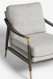 Buy Geo Weave Light Grey Flinton Wooden Dark Grey Leg Accent Chair from ...