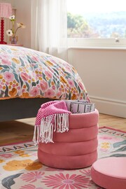 Buy Soft Velvet Raspberry Pink Stella Ribbed Storage Stool from the ...