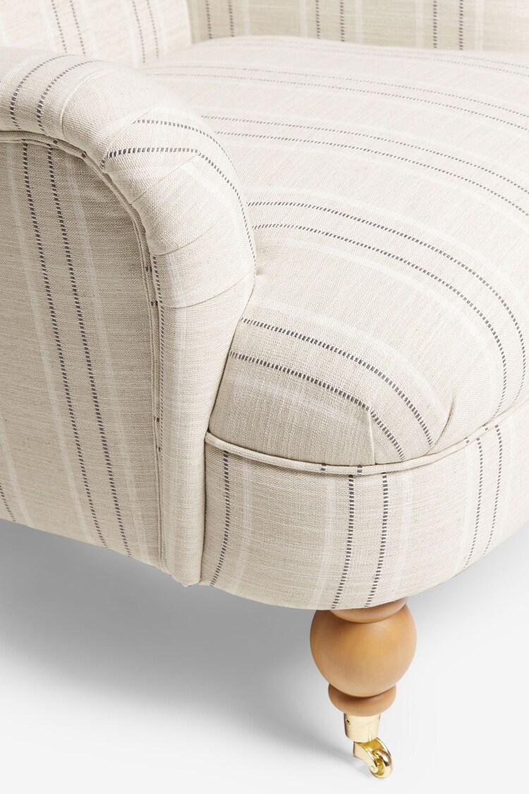 Buy Thatched Linen Look Stripe Natural Lilly Accent Chair from the Next ...