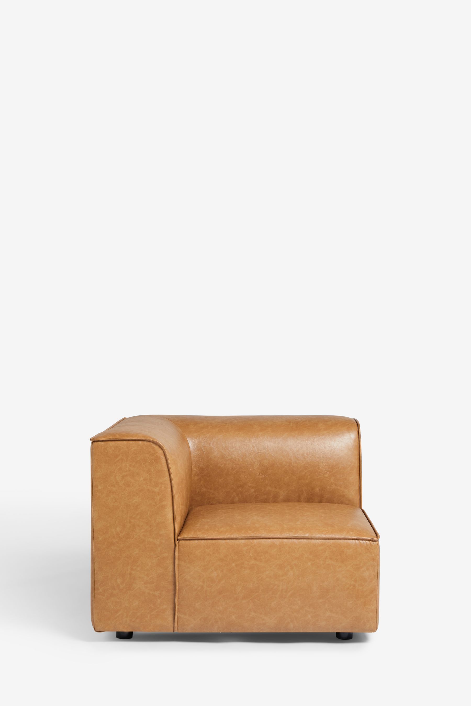 Buy Vintaged Faux Leather Light Brown Single Corner Piece Alba Modular ...