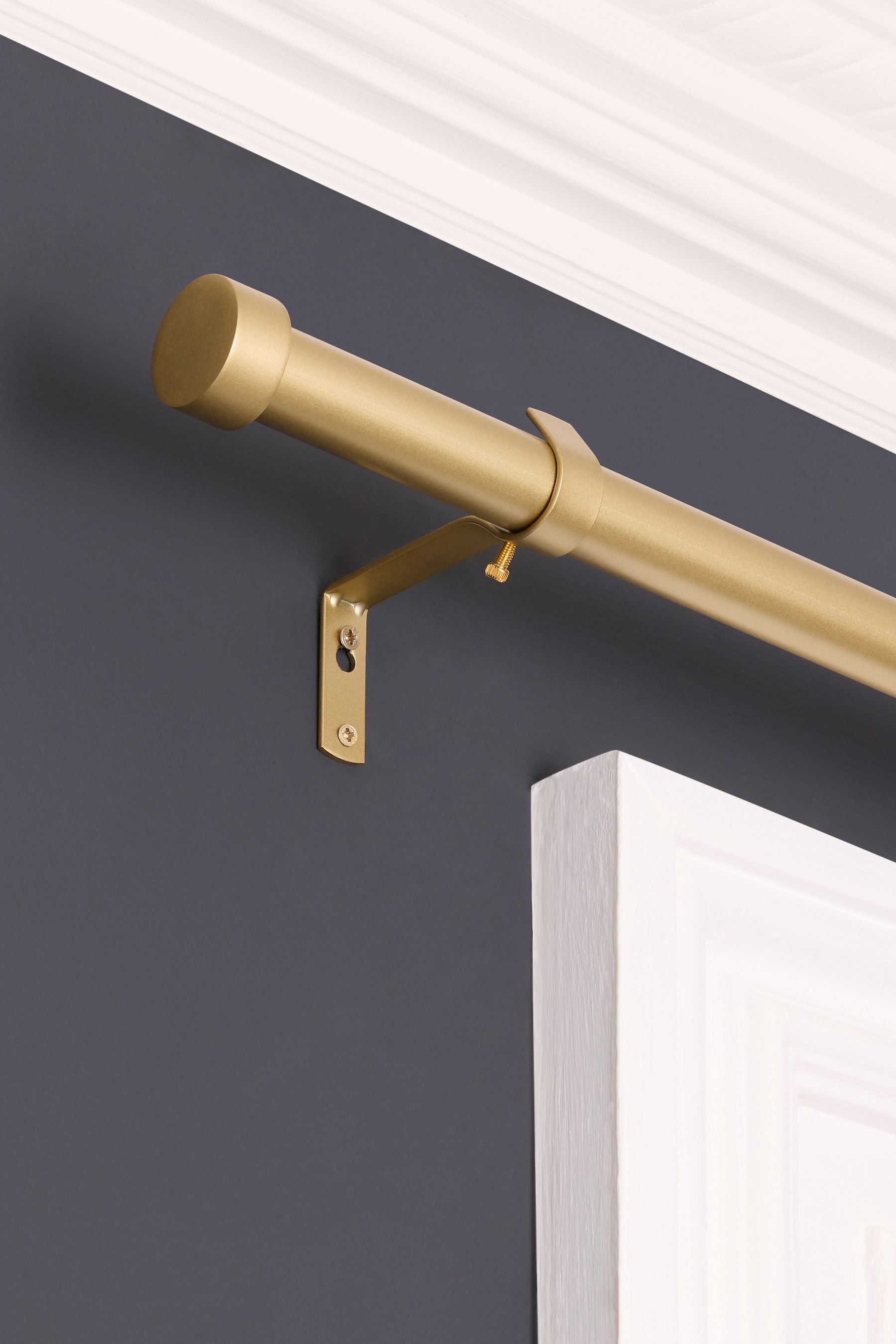 Buy Gold Stud Finial Extendable 28mm Curtain Pole Kit from the Next UK ...