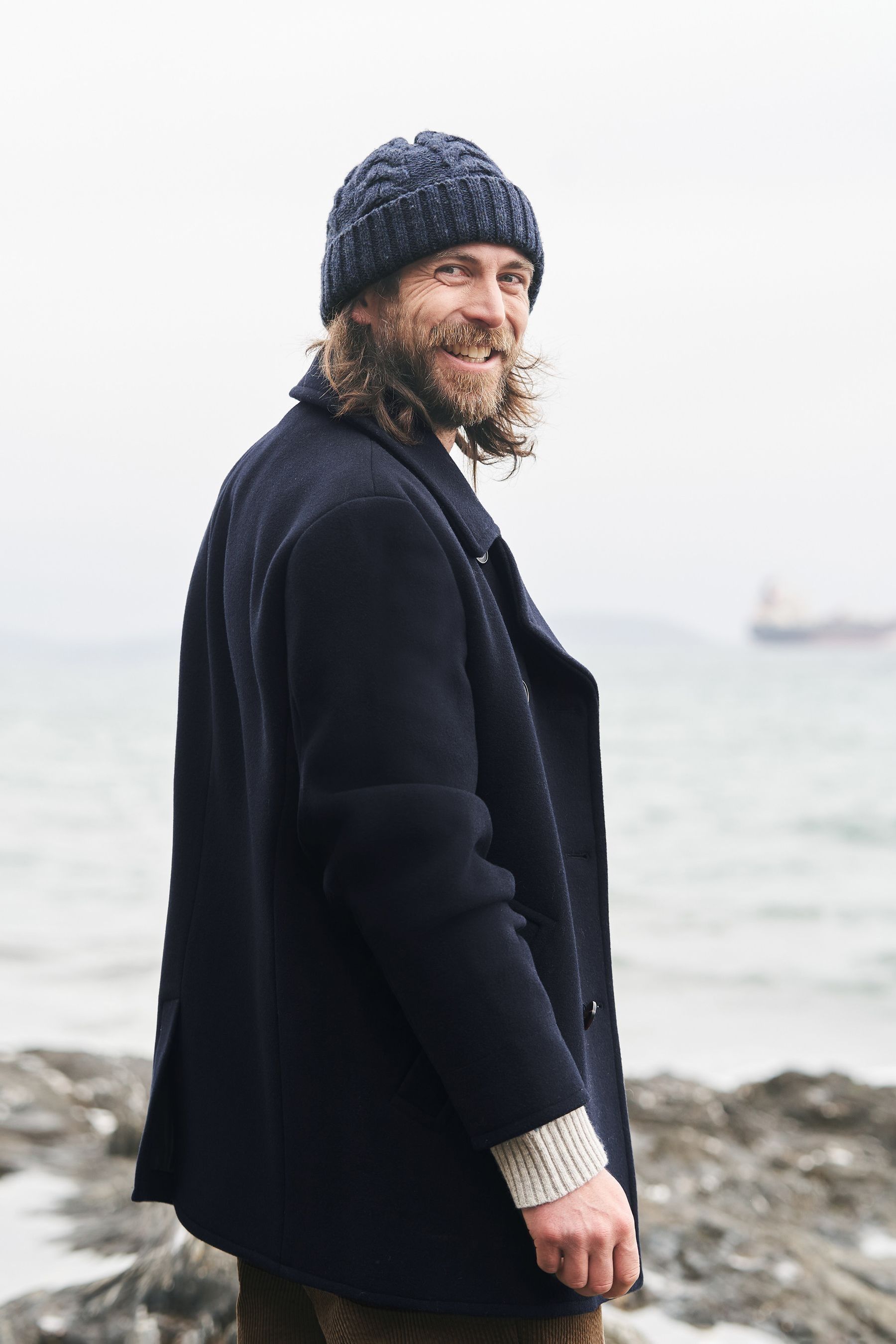 Buy Seasalt Cornwall Blue Channel Wool Blend Coat from the Next UK ...