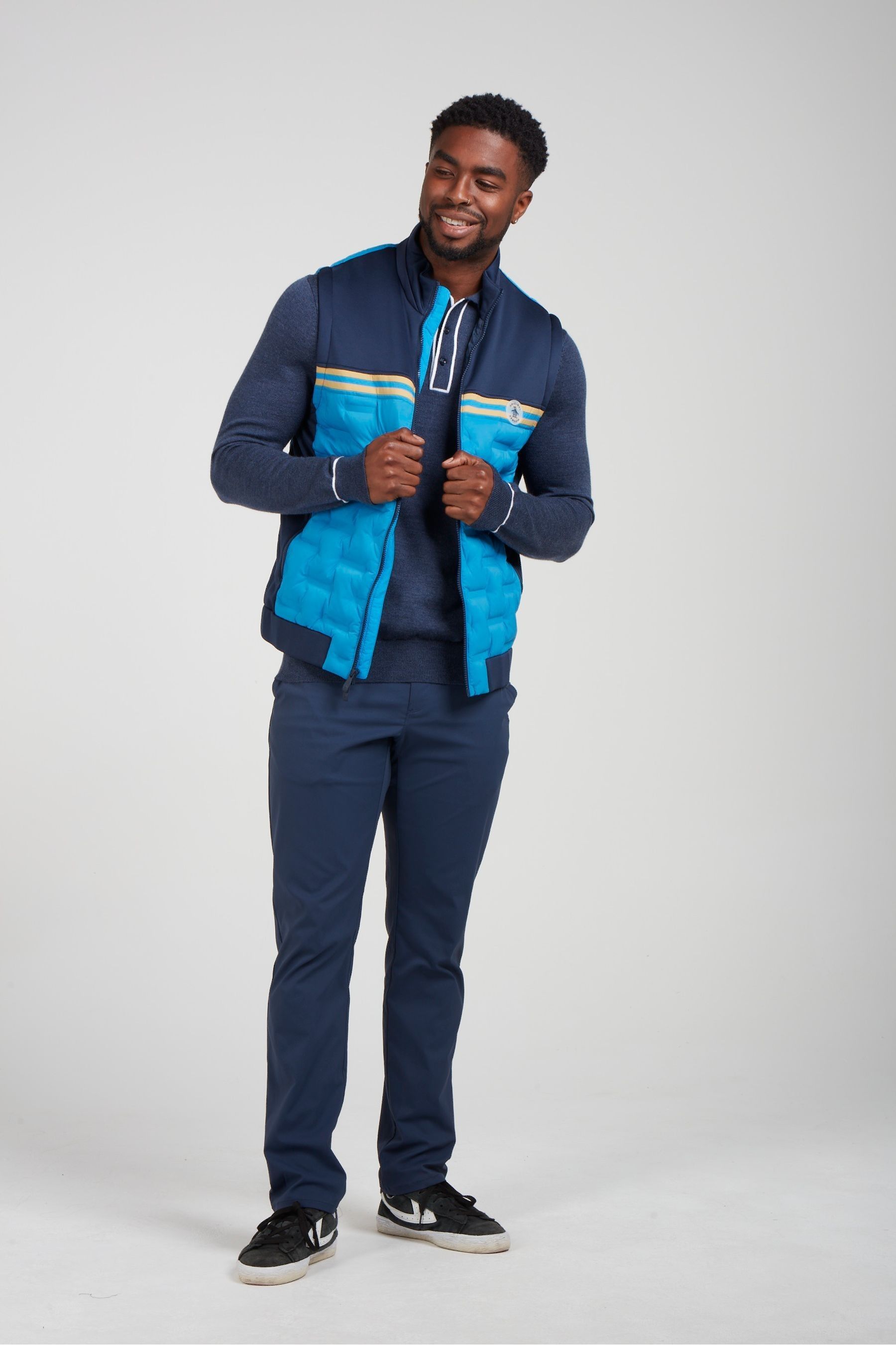 Buy Original Penguin Golf Mens Blue Insulated Mixed Media 80s Primalot ...