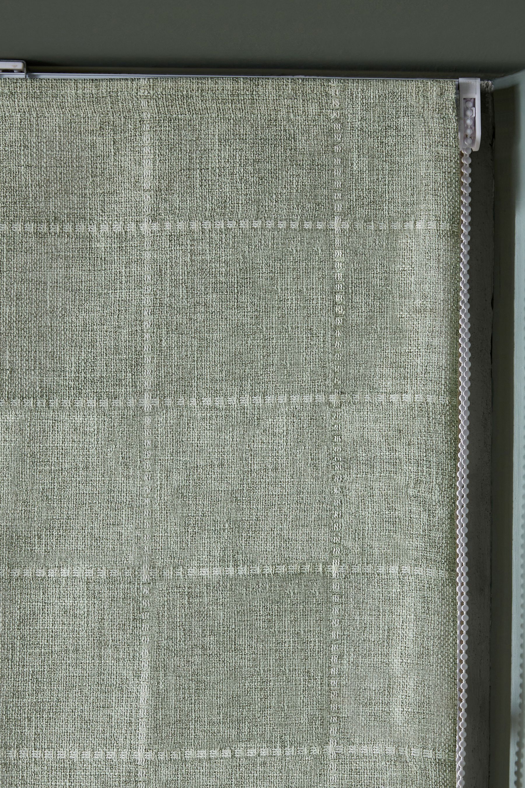 Buy Sage Green Ready Made Windowpane Check Lined Roman Blind from the ...