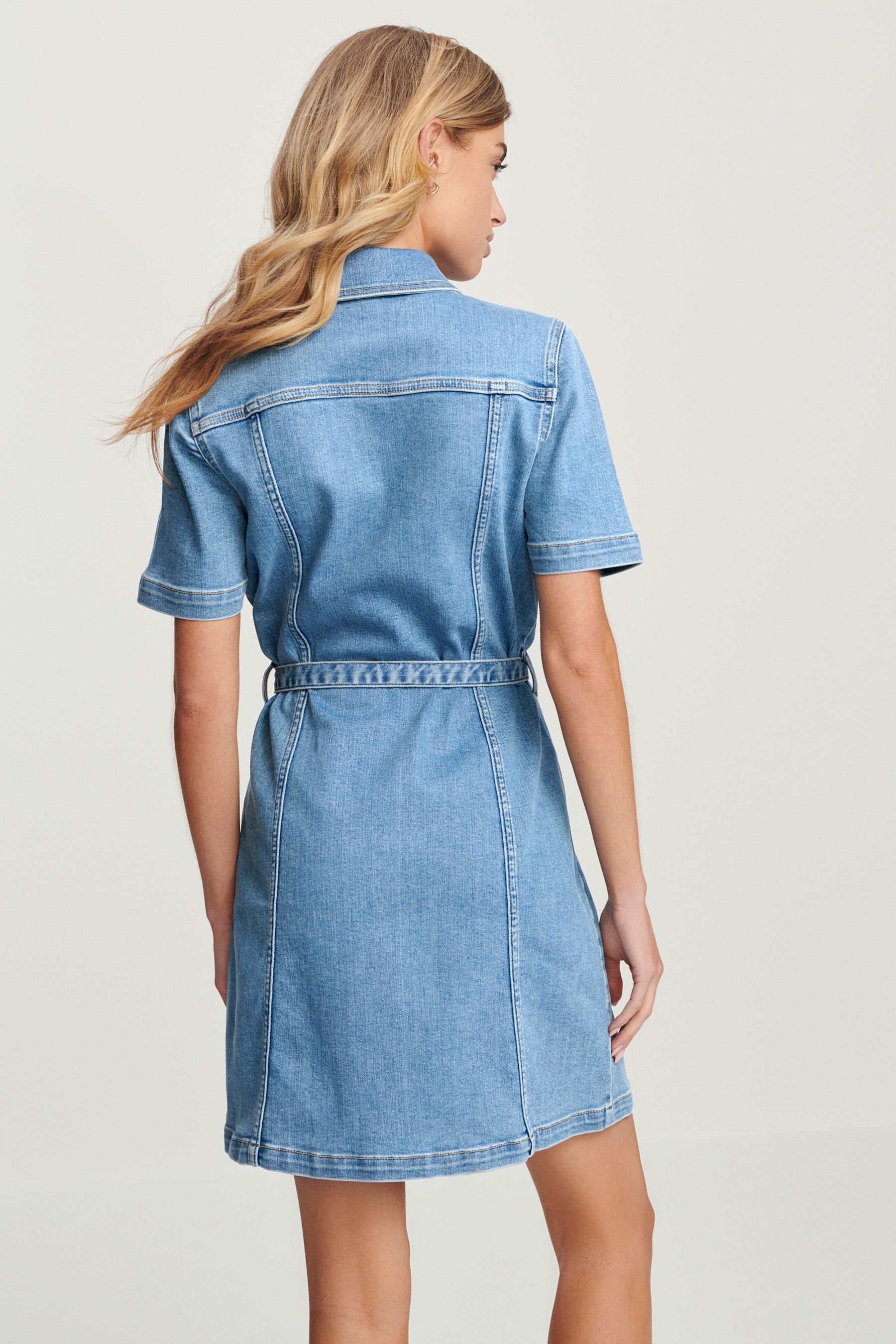 Buy Mid Blue Belted Denim Shirt Dress from the Next UK online shop