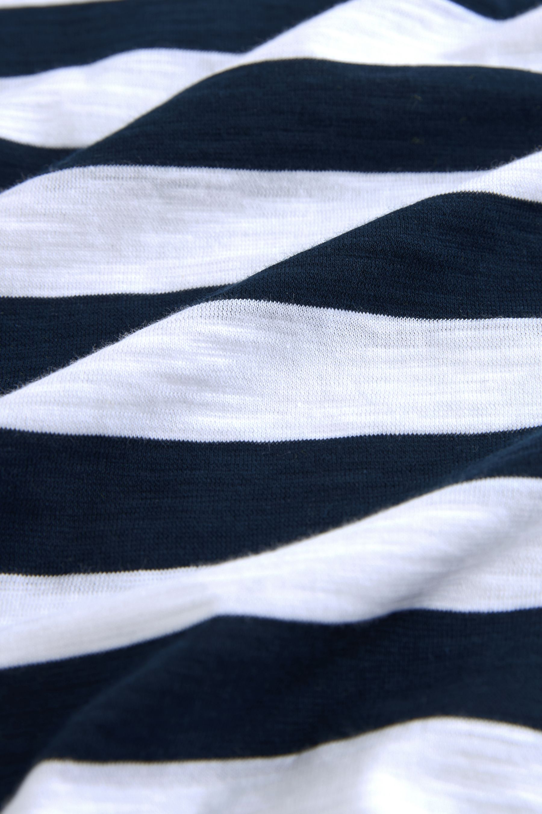 Buy White/Blue Crew Neck 100% Cotton Look Slub Jersey Cap Sleeve ...