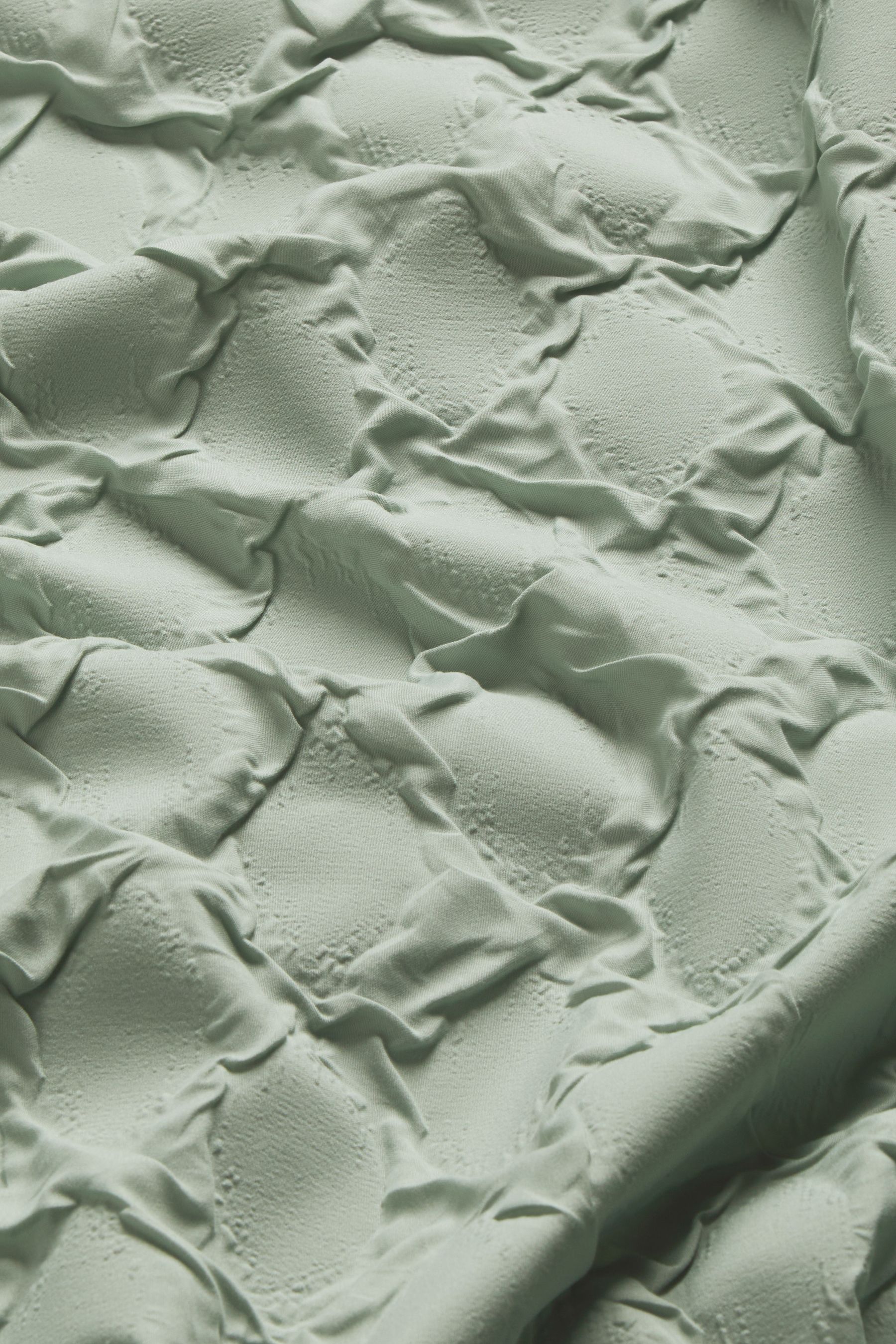 Buy Green Sage Textured Embossed Square Pattern Bedding Duvet Cover and ...