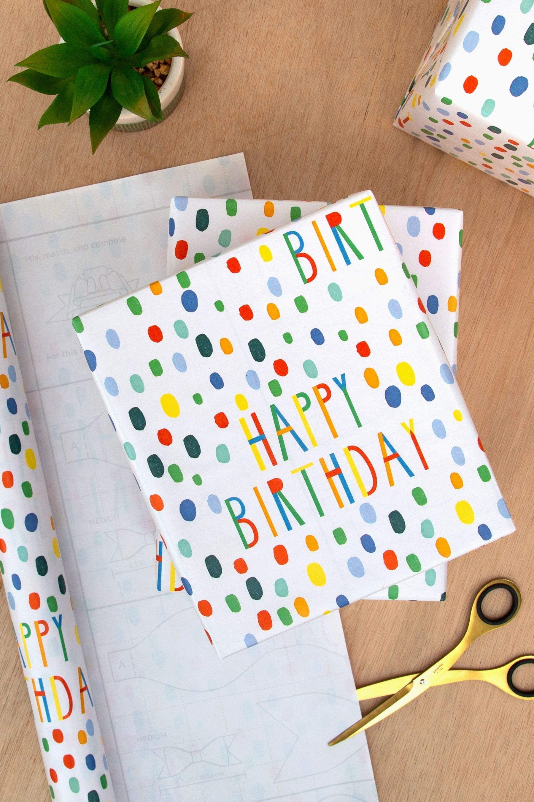 Buy Hallmark White 6M Pack of 3 Birthday Wrapping Paper from the Next ...