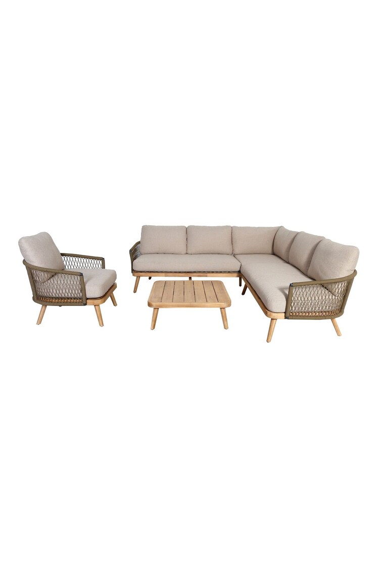 Buy Maze Sandstone Garden Bali Rope Weave Corner Sofa Set with Lounge ...