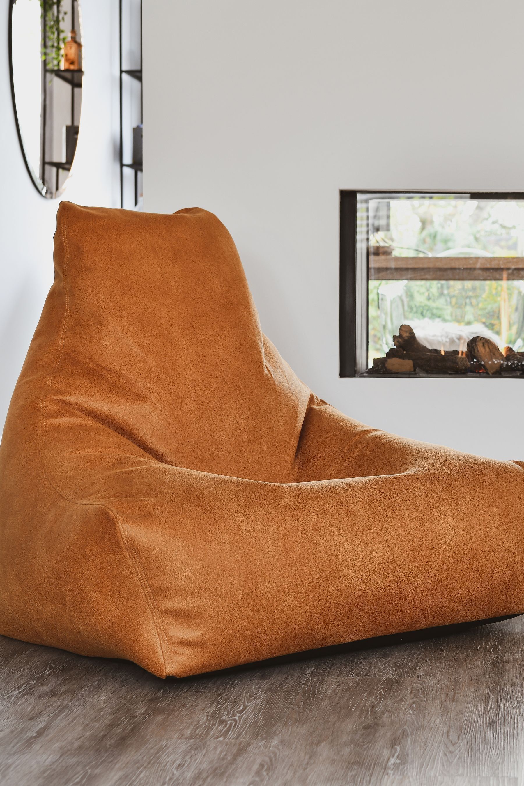 Buy Extreme Lounging Tan Mighty B Bag Luxury Indoor Faux Leather Bean ...