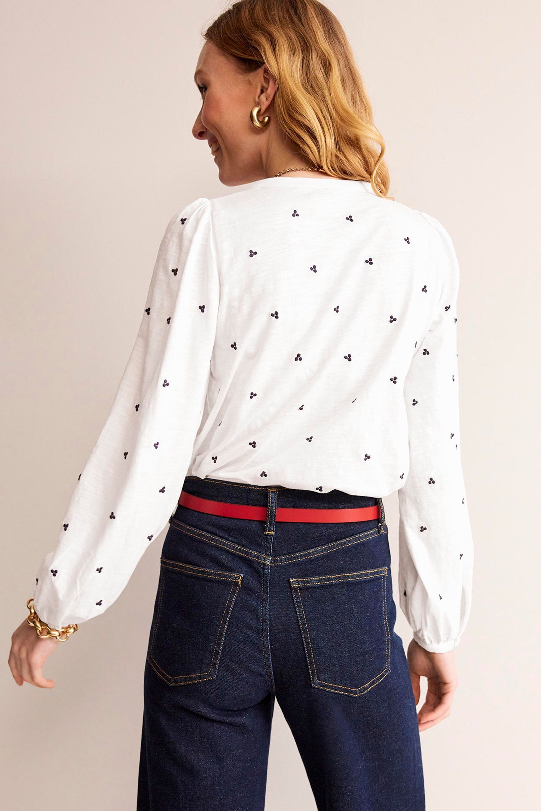 Buy Boden White Marina Embroidered 100% Cotton Shirt from the Next UK ...