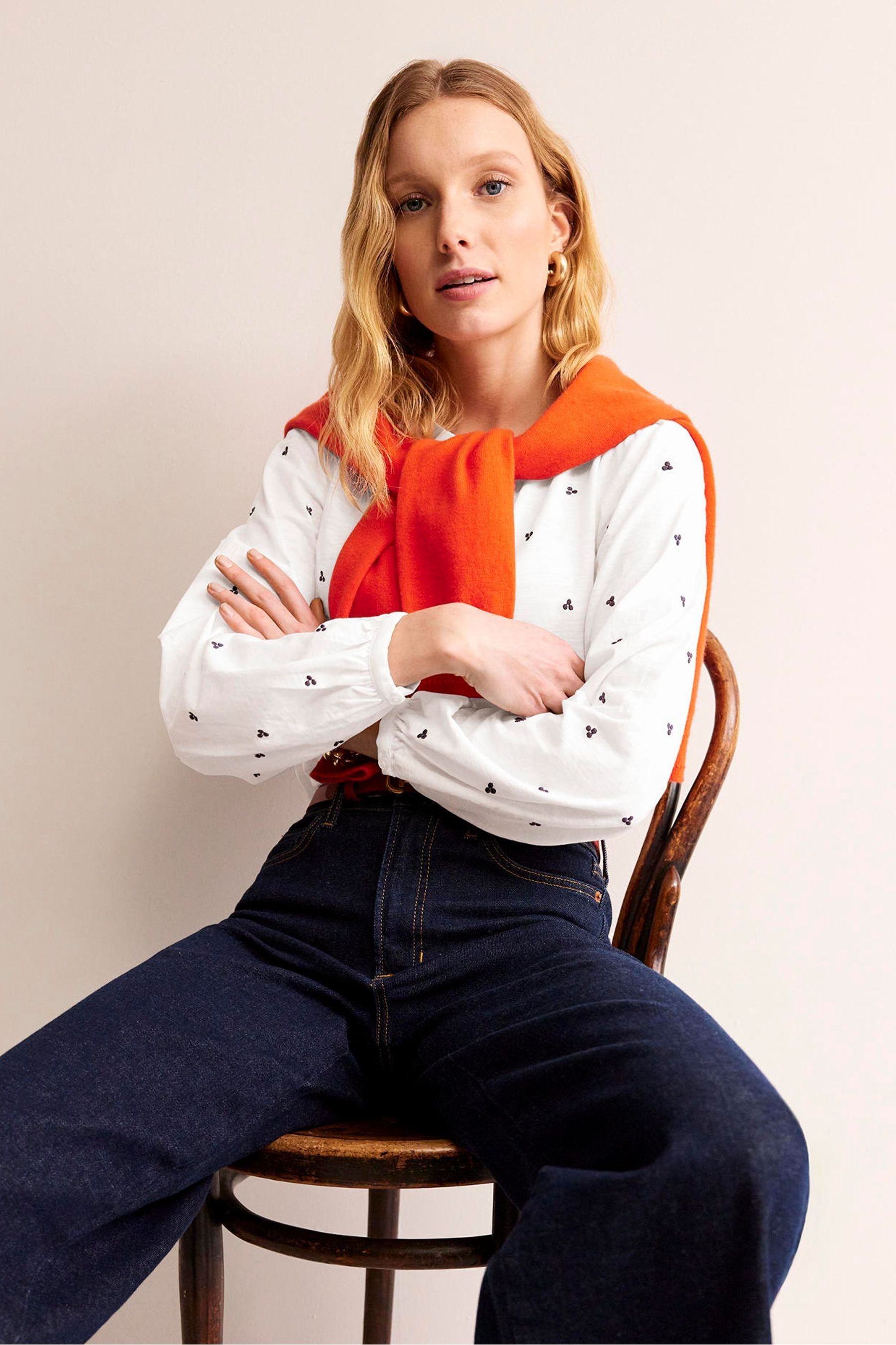 Buy Boden White Marina Embroidered 100% Cotton Shirt from the Next UK ...