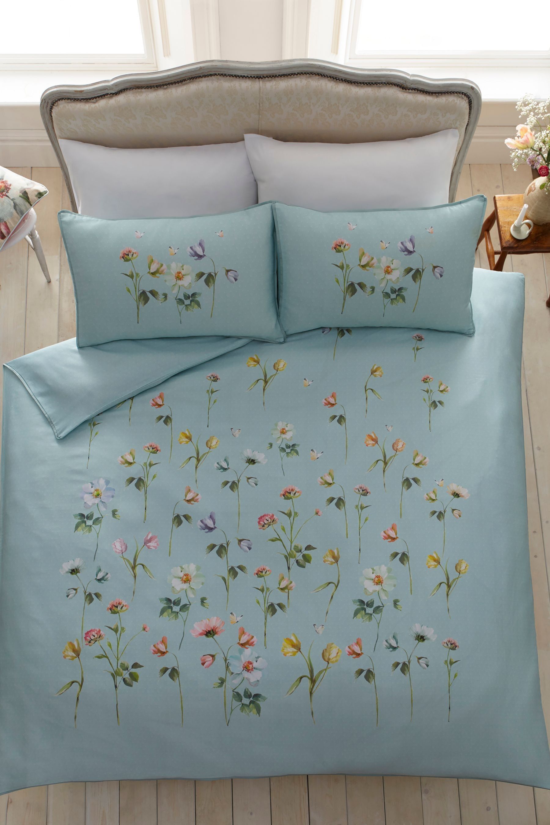 Buy Appletree Duck Egg 100% Cotton Serenity 200 Thread Count Pure Duvet Cover Set from the Next ...