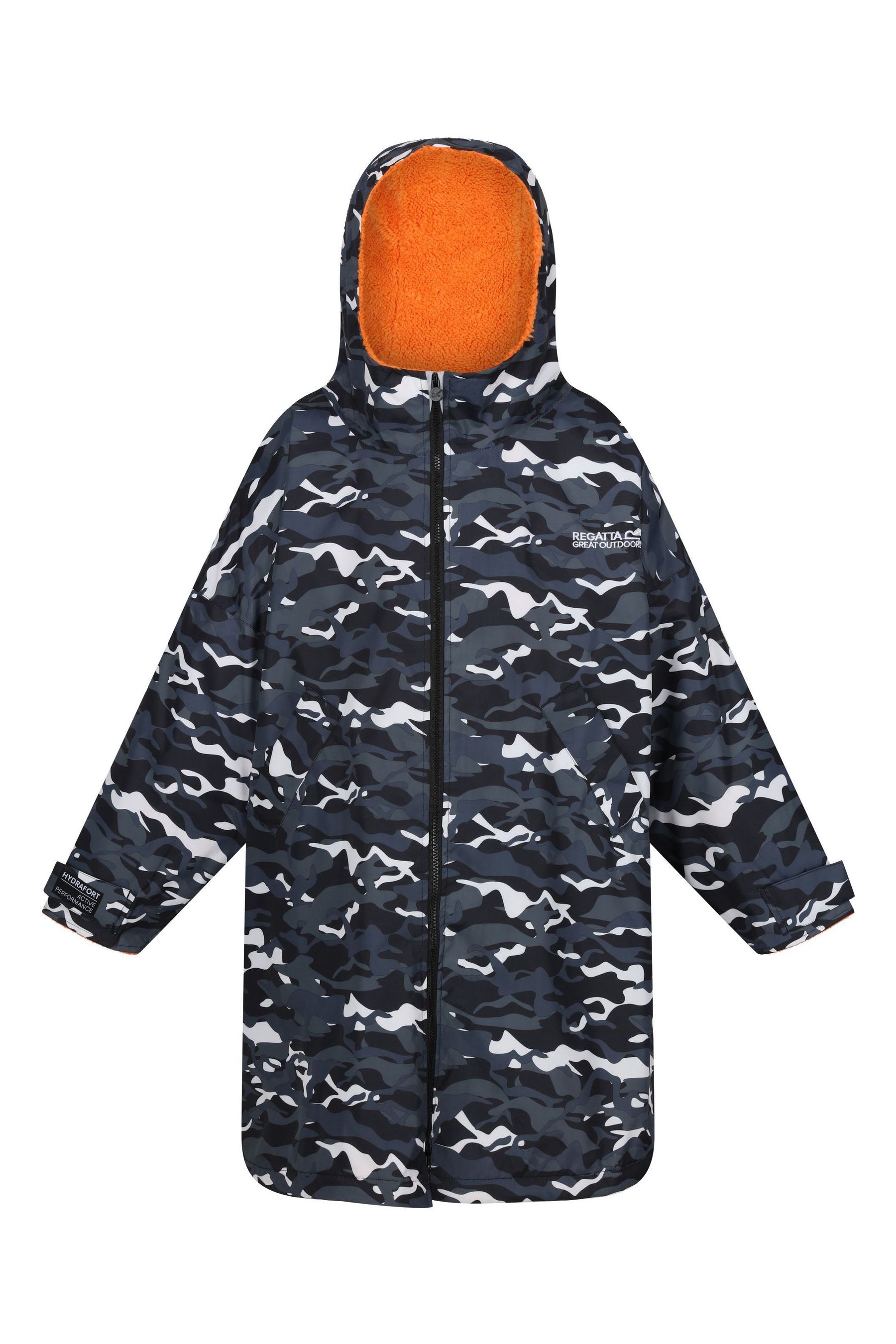 Buy Regatta Black Grey Junior Waterproof Fleece Lined Changing Robe ...