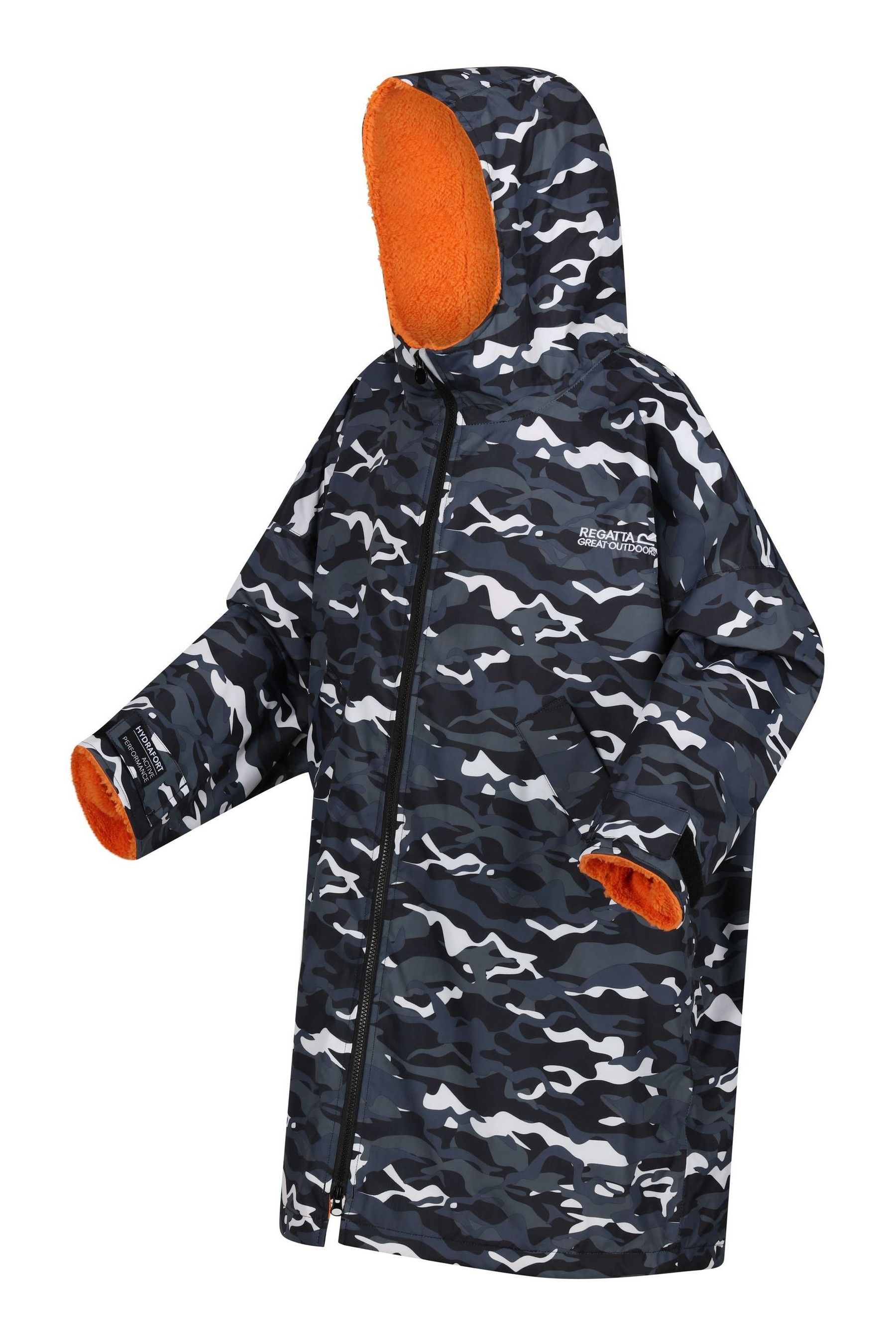 Buy Regatta Black Grey Junior Waterproof Fleece Lined Changing Robe ...