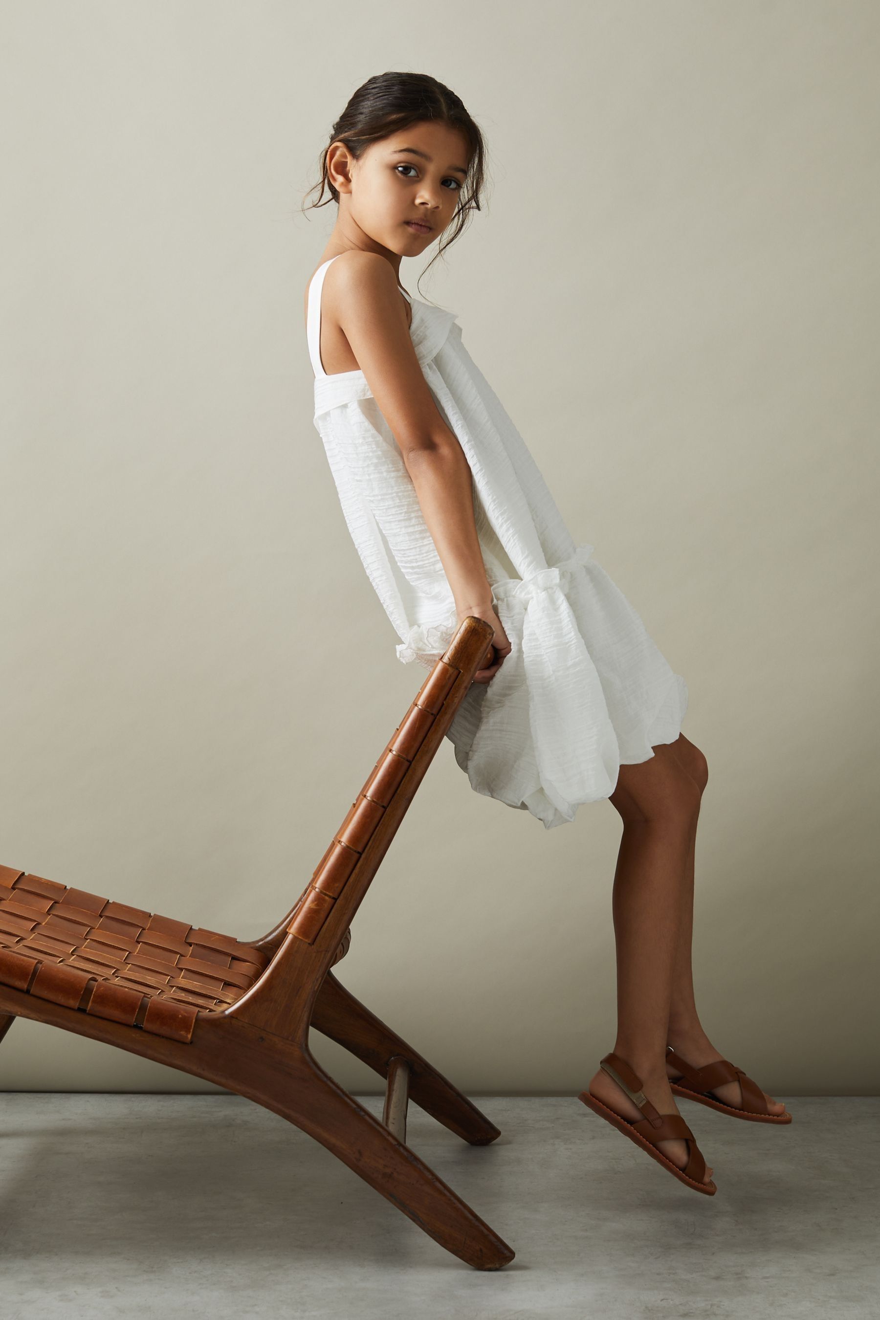 Buy Reiss Ivory Emeri 4-9 yrs Seersucker Bubble Hem Dress from the Next ...