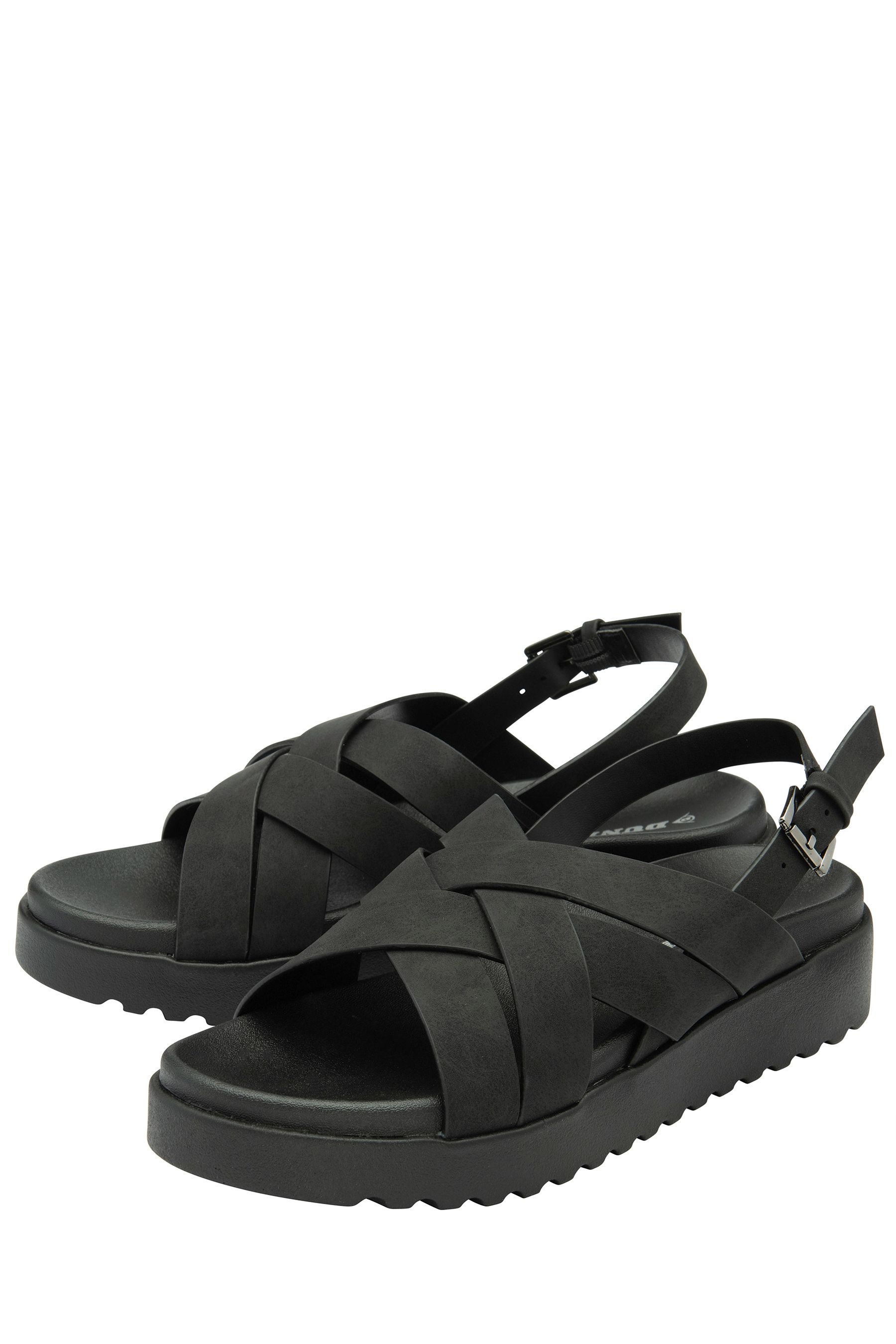 Buy Dunlop Black Ladies Cross-Over Flatform Sandals from the Next UK ...