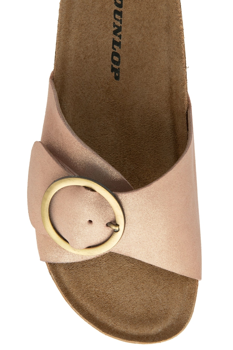 Buy Dunlop Pink Ladies Single Large Buckle Footbed Sandals from the ...