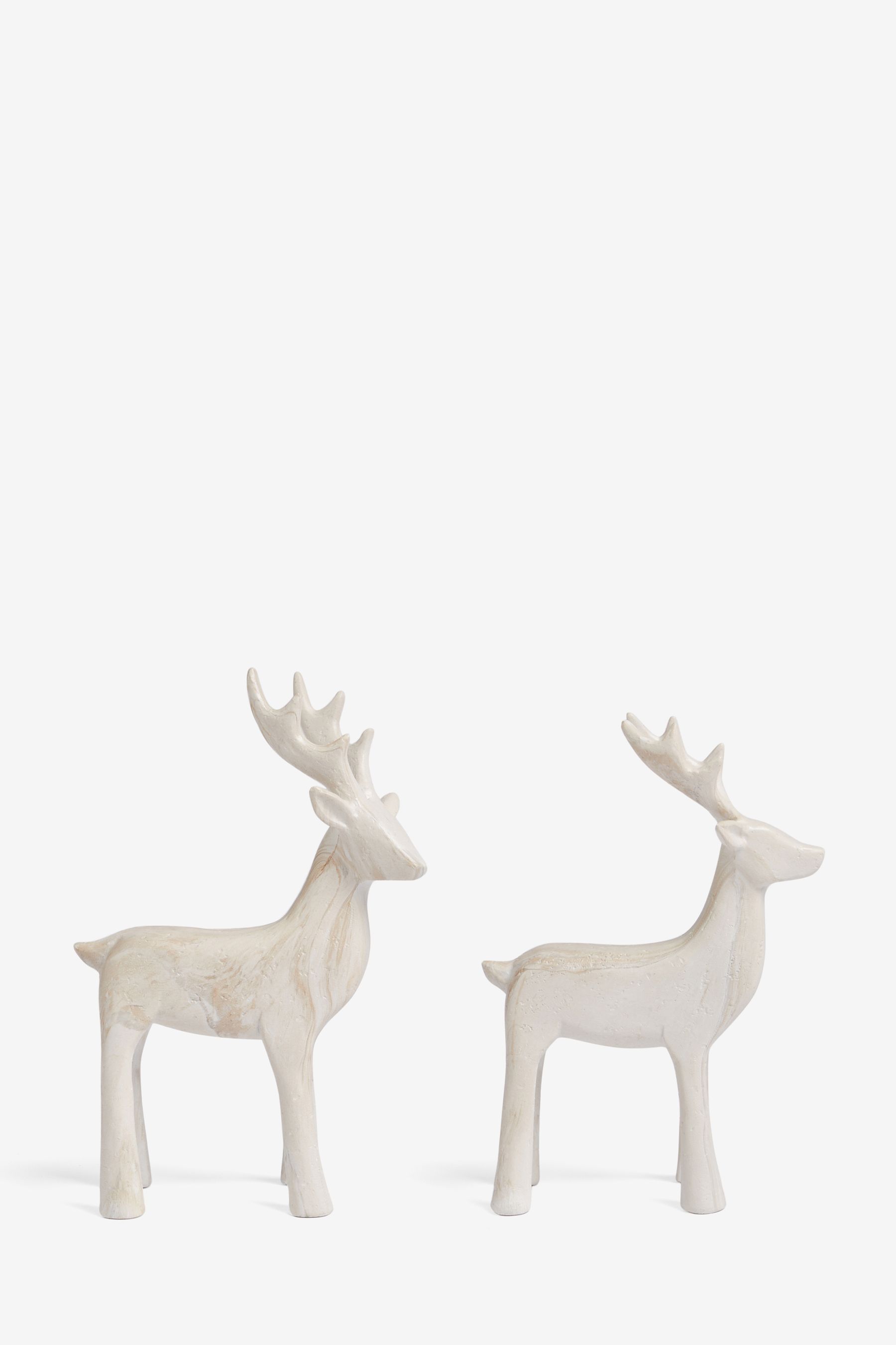 Buy Set of 2 White Stag Ornaments from the Next UK online shop