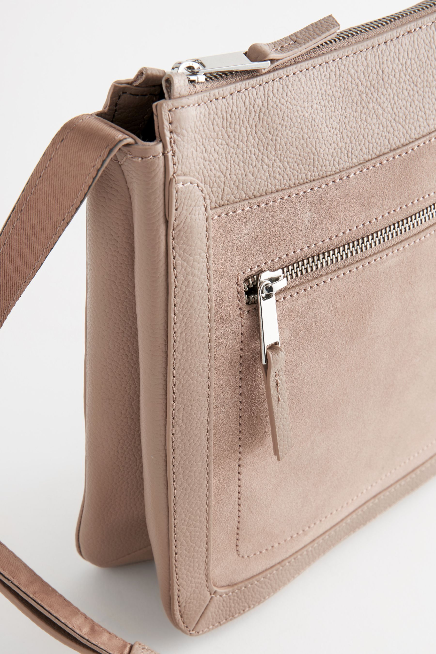 Buy Taupe Leather Pocket Messenger Bag from the Next UK online shop