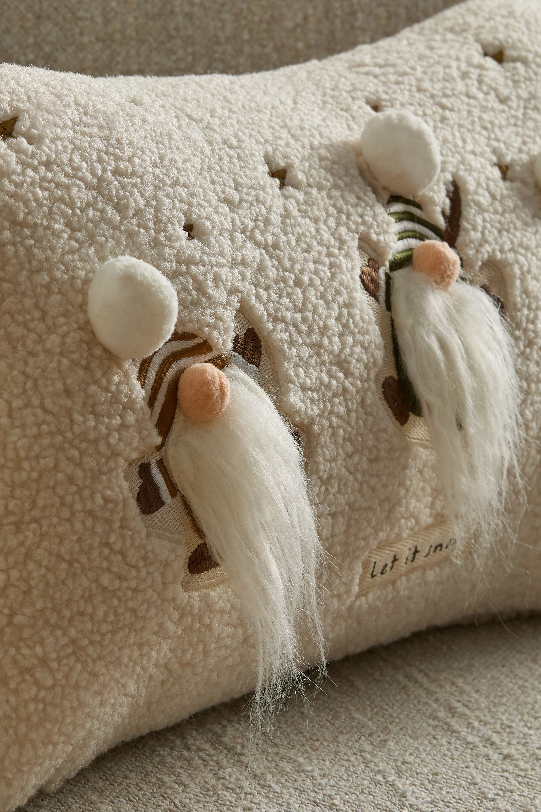 Buy Natural Let It Snow Gonk Trio Cushion from the Next UK online shop